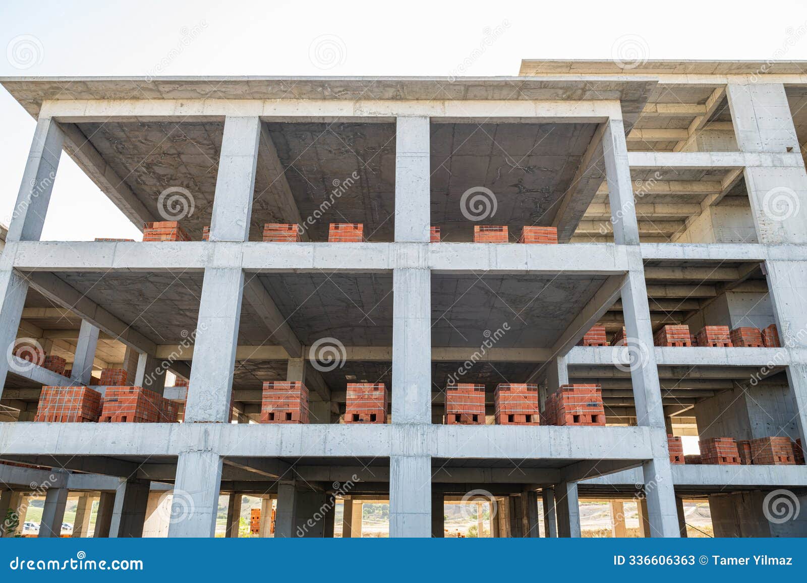 Unfinished Concrete Building on a Construction Site Stock Image - Image ...
