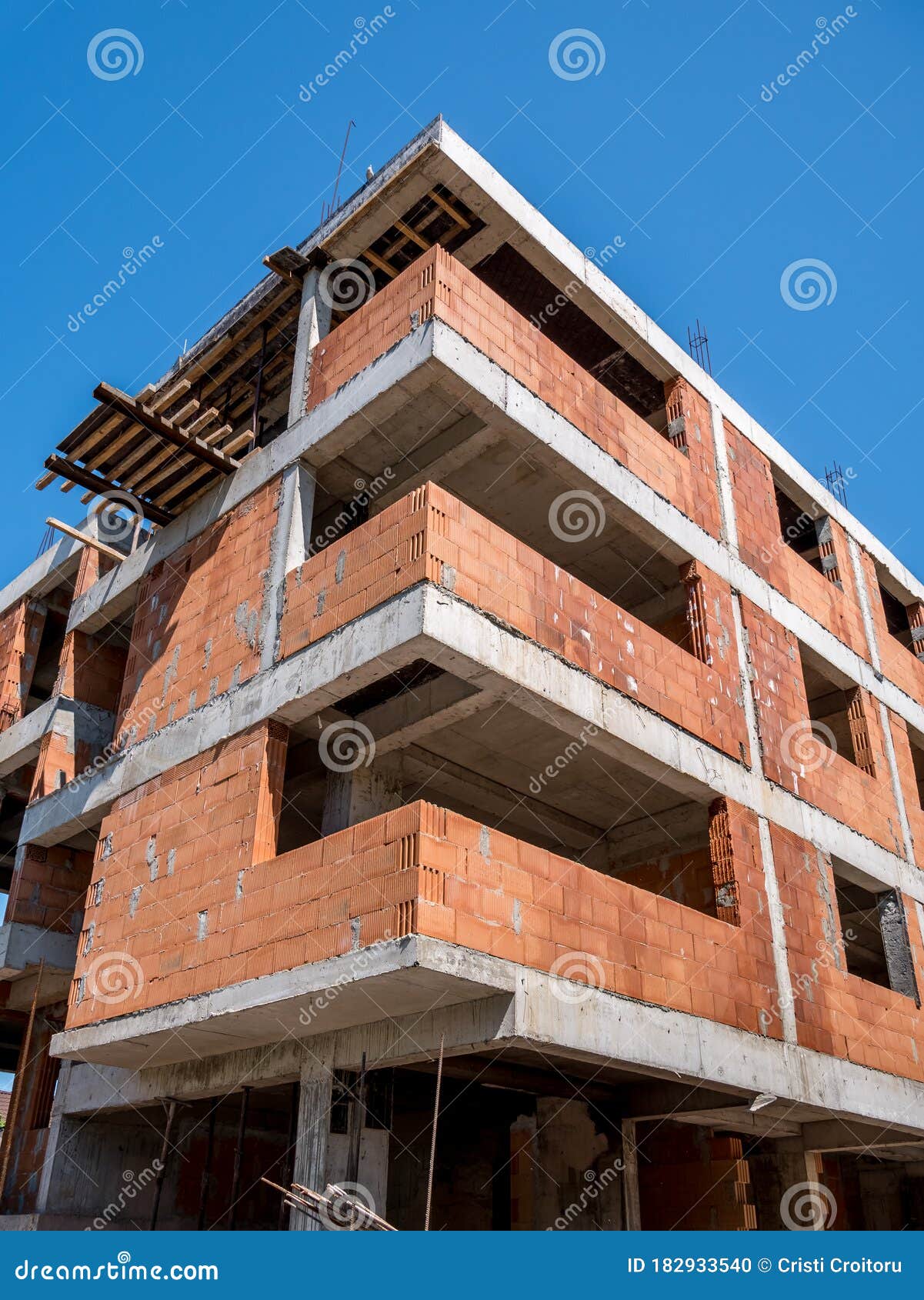 Unfinished Construction Bulding Against Blue Sky Stock Photo - Image of ...