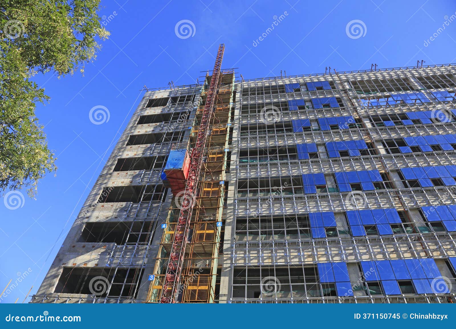 Unfinished Construction. Work In Progress High-rise House With Grey ...