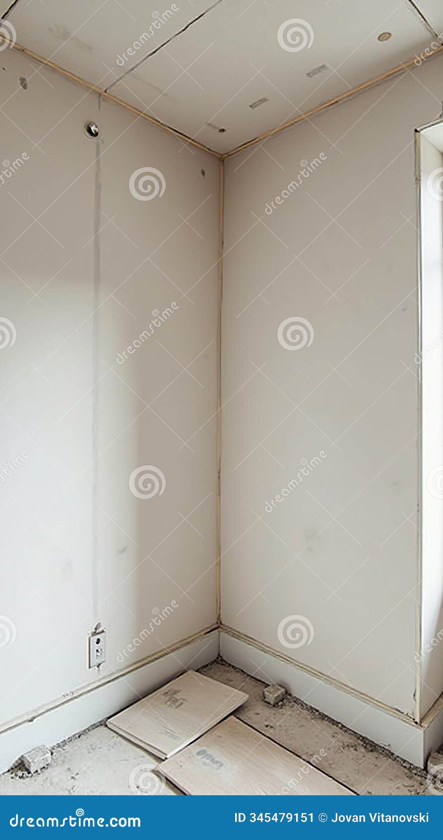 Unfinished Drywall in Home Interior Construction Project Stock ...