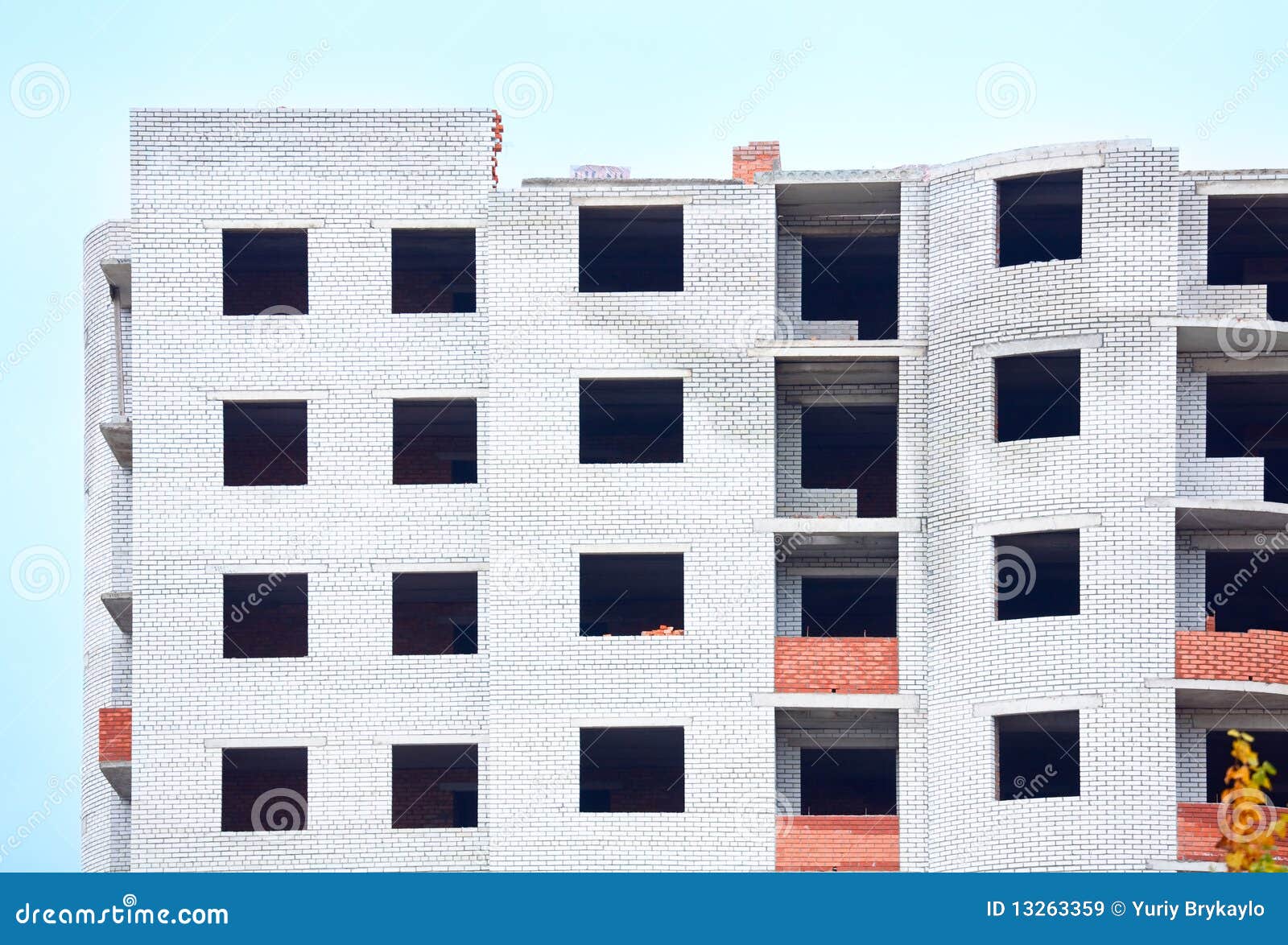 Unfinished Dwelling House Building View Stock Image - Image of overcast ...