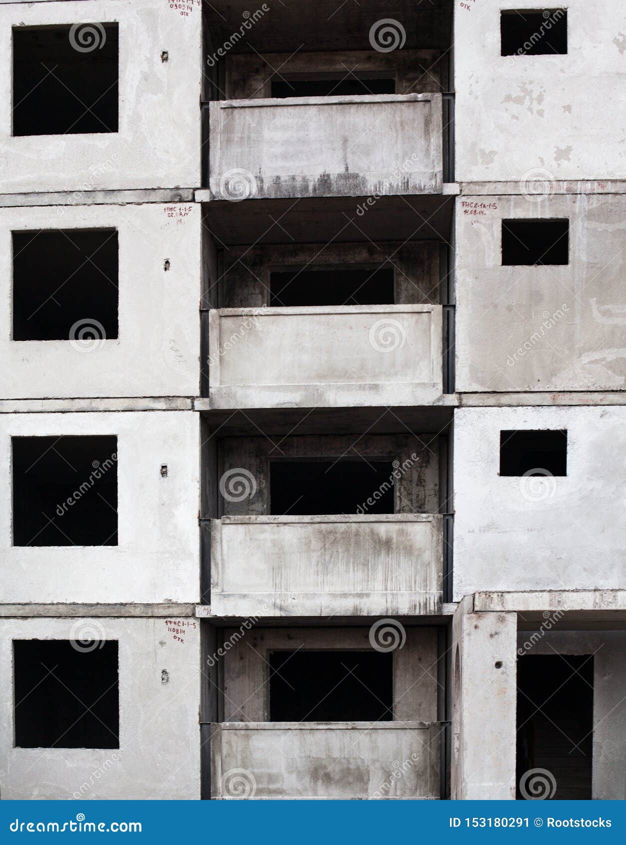 Unfinished Grey Concrete Building Stock Image - Image of building ...