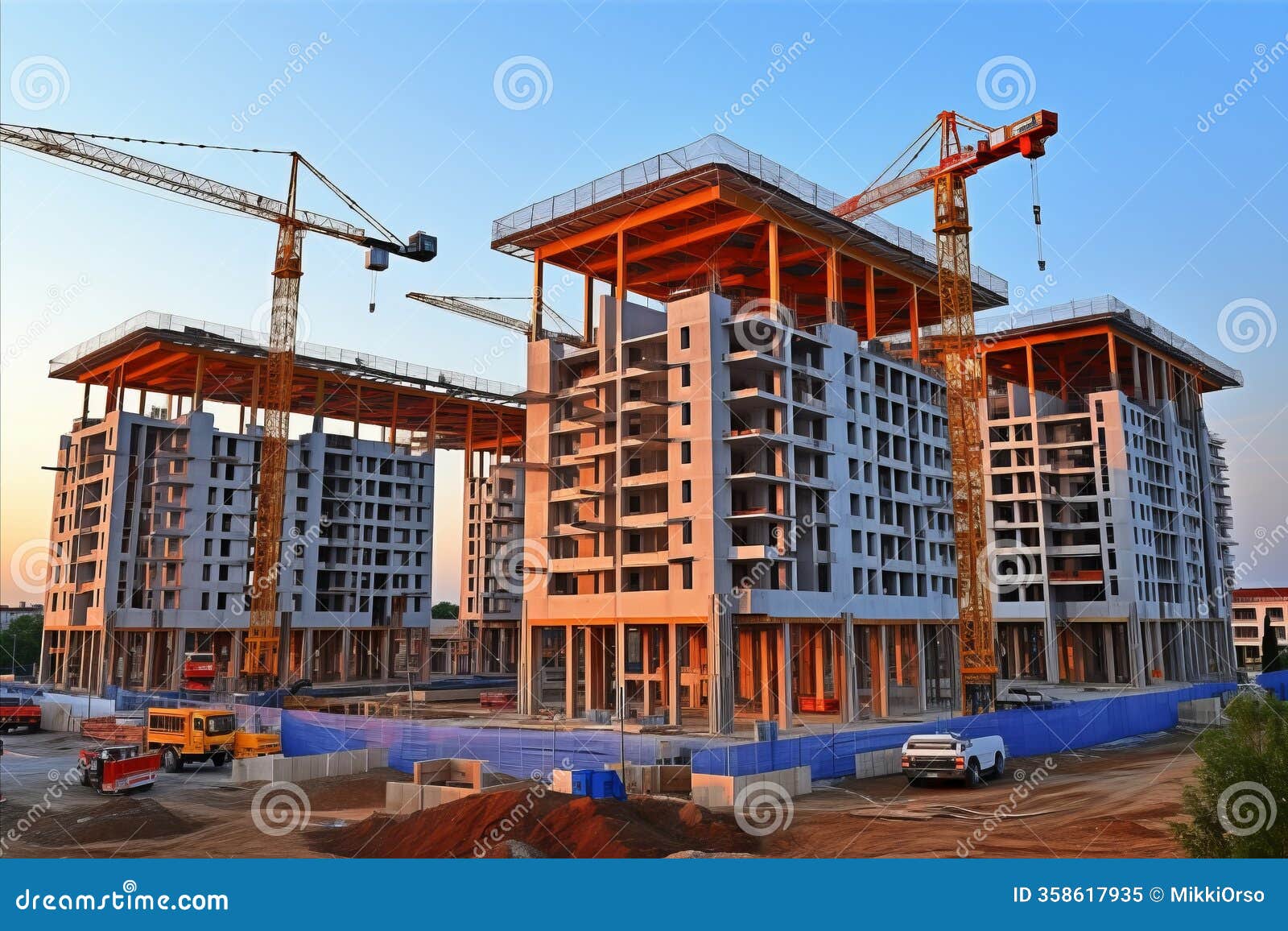 Unfinished High-rise Building with a Mirrored Facade, Under ...