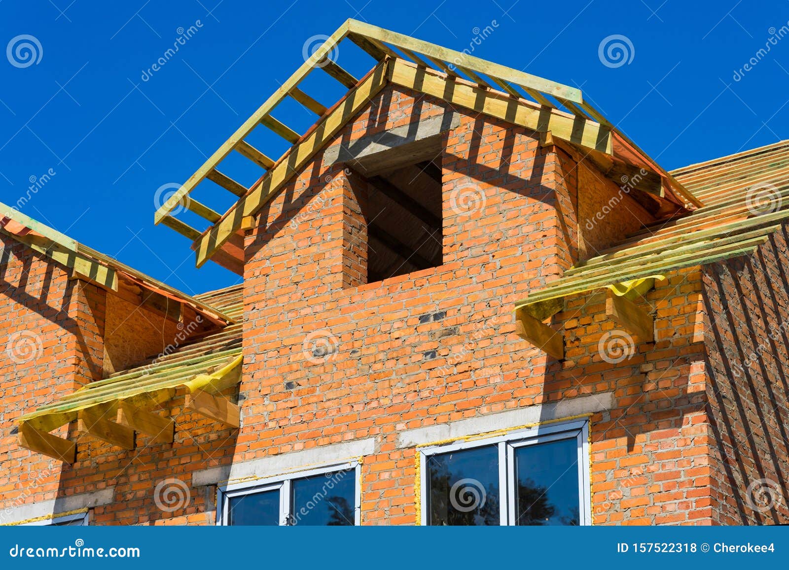 Unfinished House of Brick, Still Under Construction before Installing ...