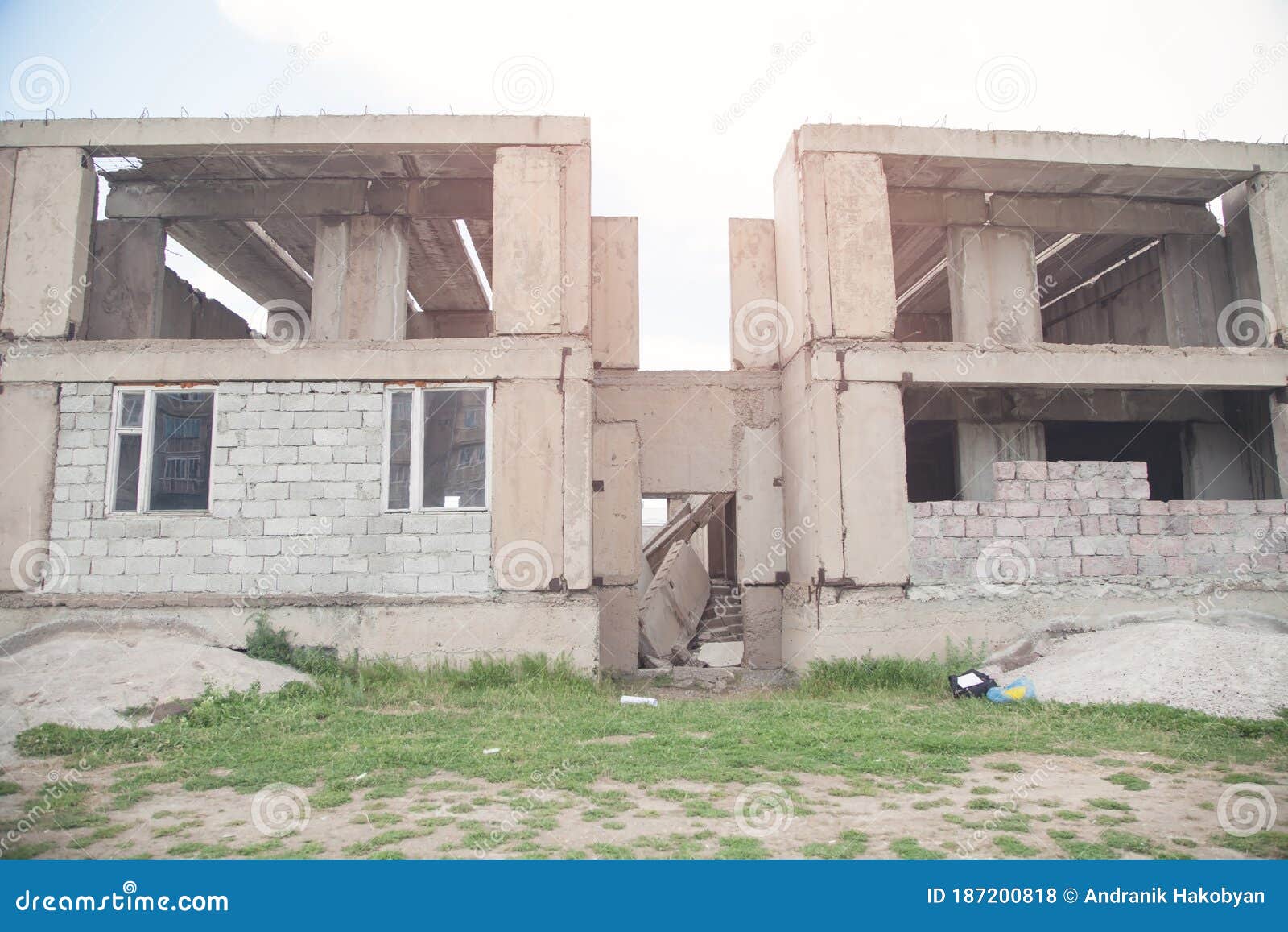 Unfinished House. Construction of a New Home Stock Photo - Image of ...