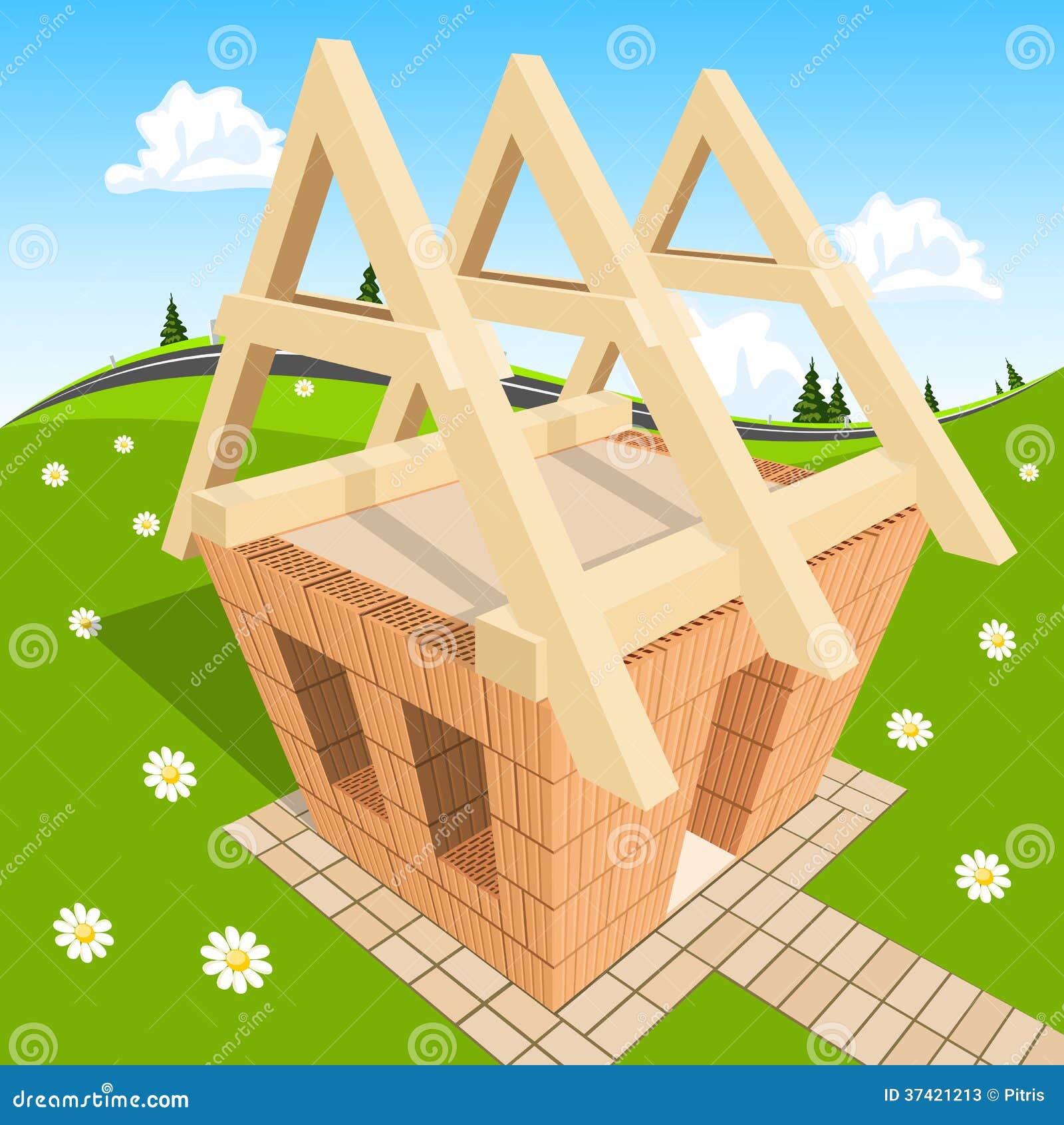 Unfinished House Frame Royalty-Free Stock Image | CartoonDealer.com ...