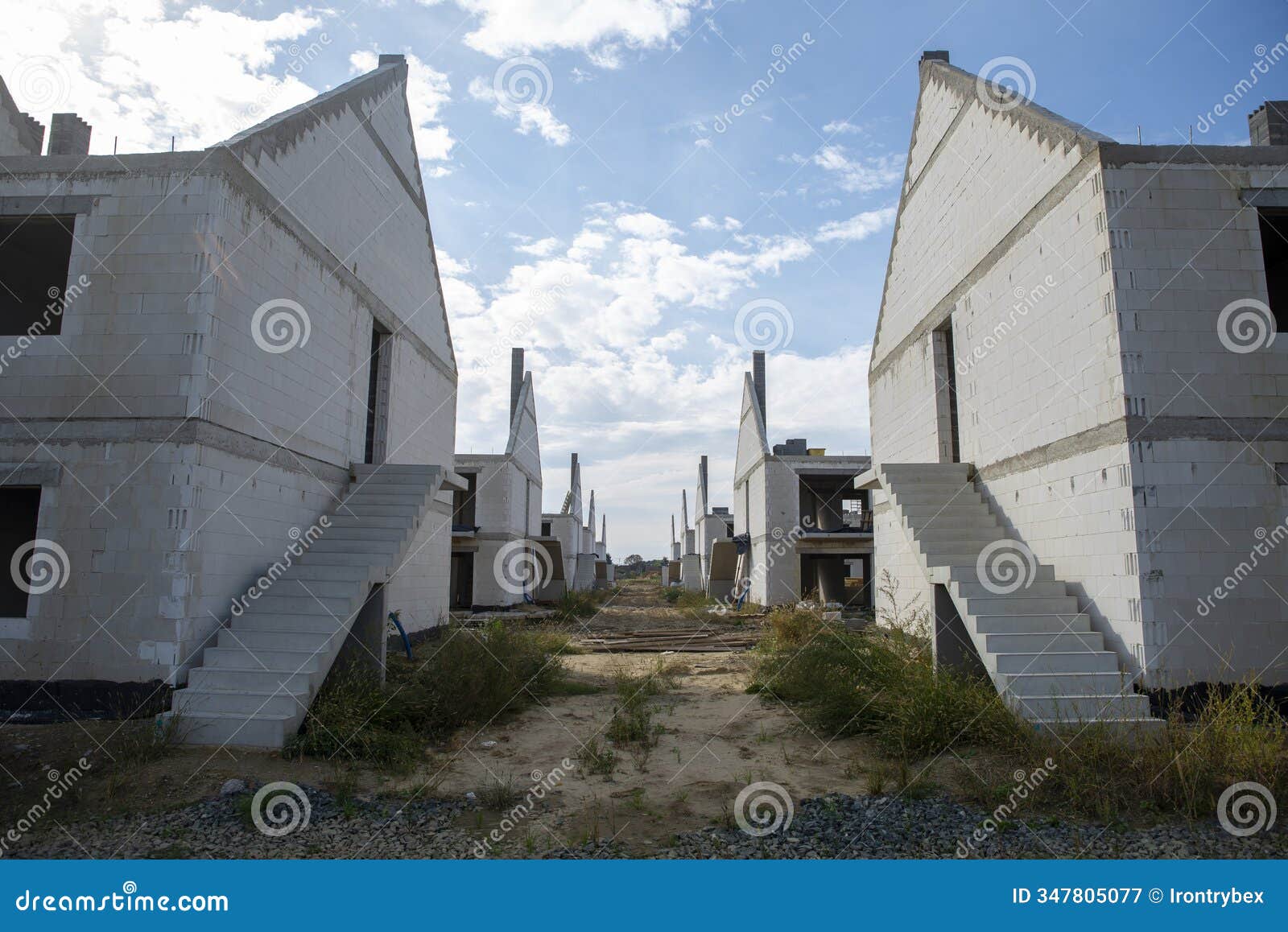 Unfinished Housing Project Under Construction Stock Image - Image of ...
