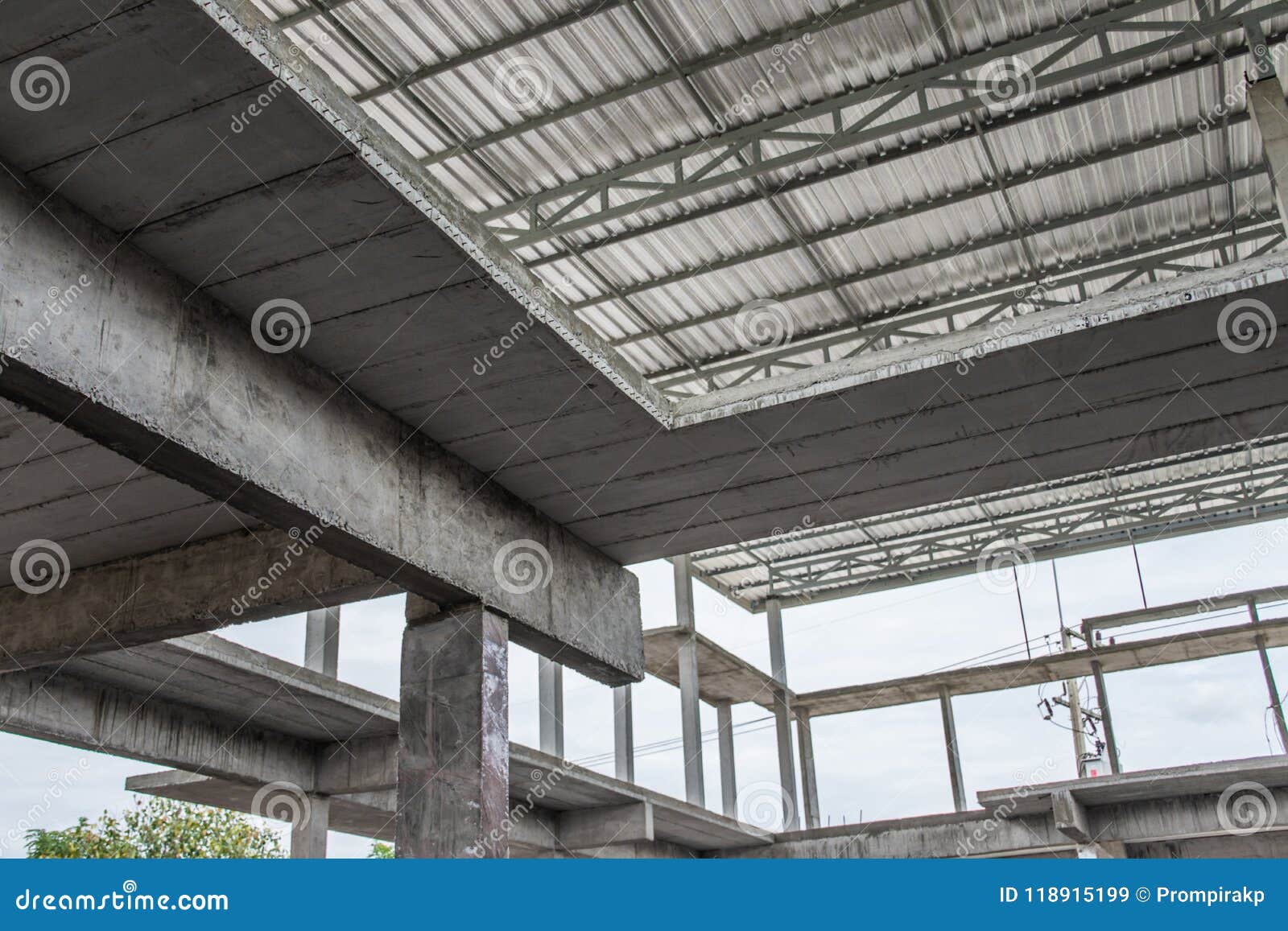 Unfinished Interior of House Under Construction at Building Site Stock ...