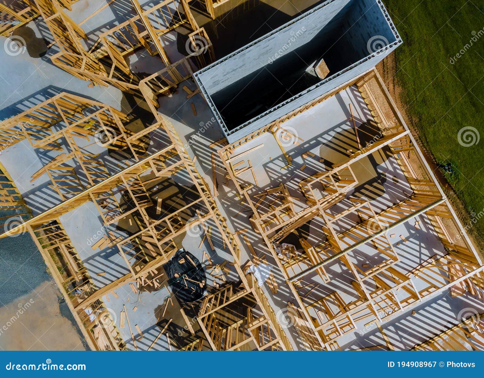 Unfinished of Interior View of a House Residential Construction Framing ...