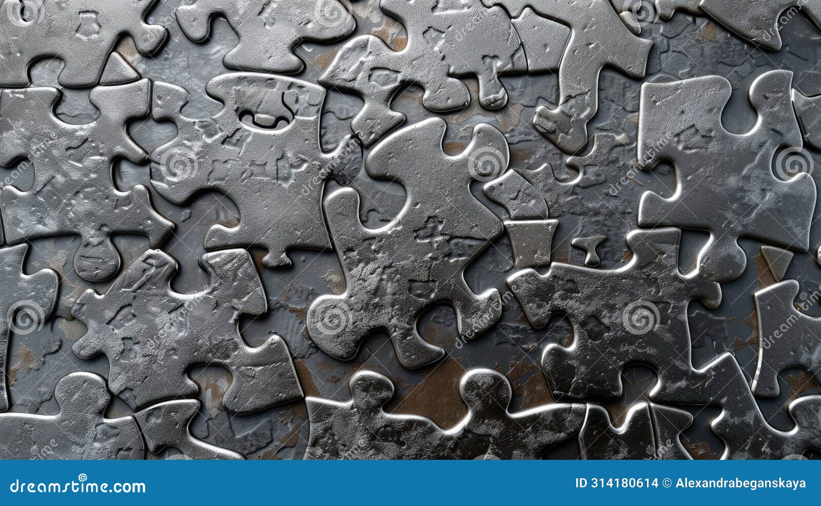 Unfinished Jigsaw Puzzle on Textured Surface Stock Illustration ...