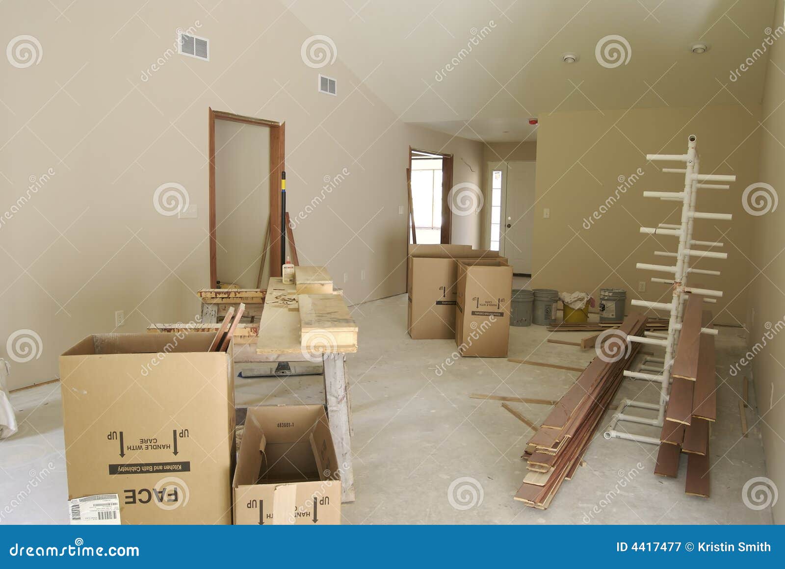 Unfinished Living Room stock image. Image of lighting - 4417477