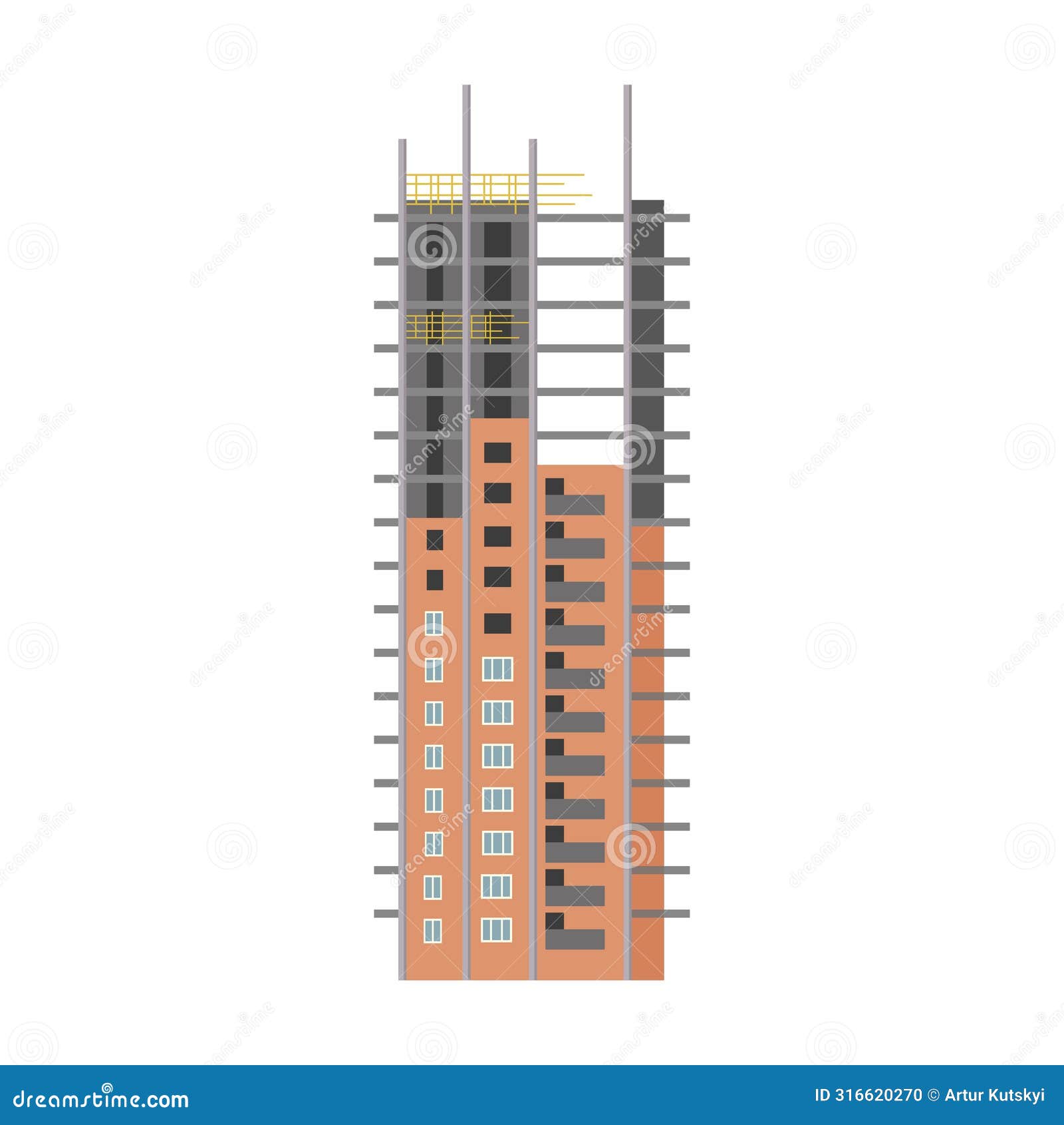 Unfinished Multi Storey Building, Concrete Tower Development Stock ...