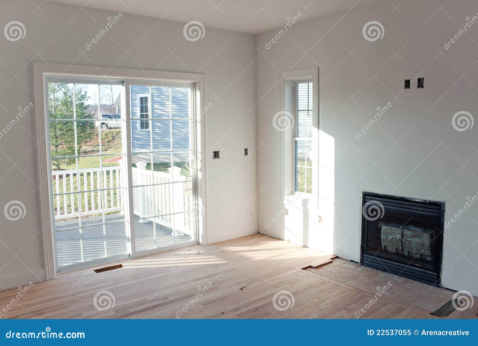 Unfinished New Home Interior Stock Image - Image of contemporary ...