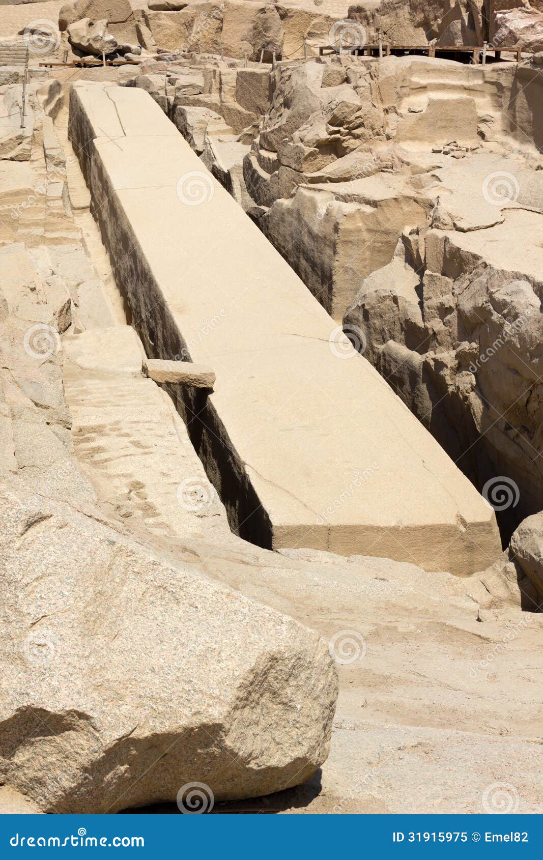The Unfinished Obelisk At Stone Quarries Of Aswan, Egypt Royalty-Free ...
