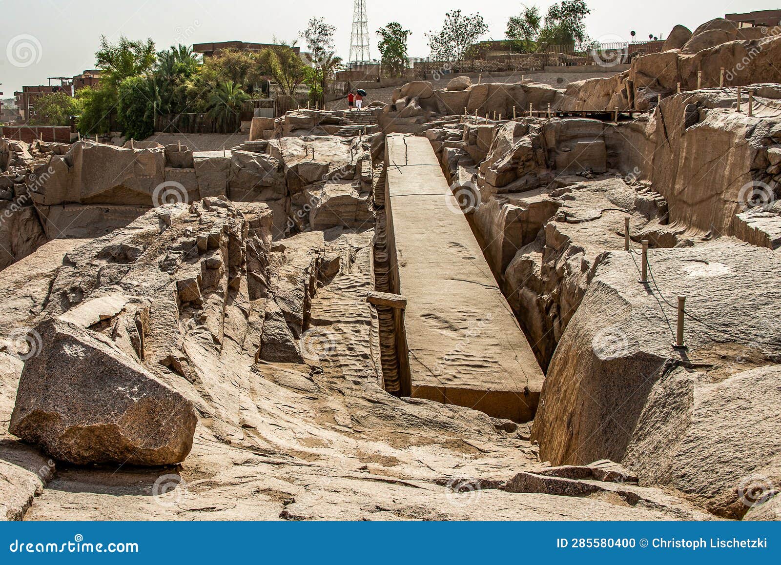 The Unfinished Obelisk at Stone Quarries of Aswan, Egypt Stock Photo ...
