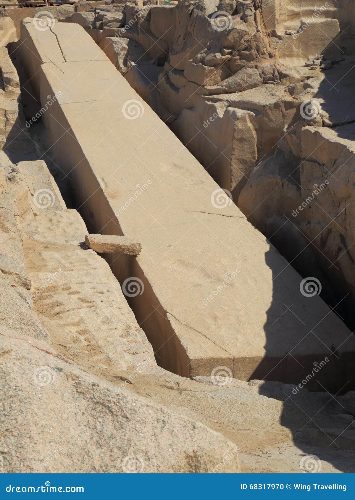 The Unfinished Obelisk At Stone Quarries Of Aswan, Egypt Royalty-Free ...