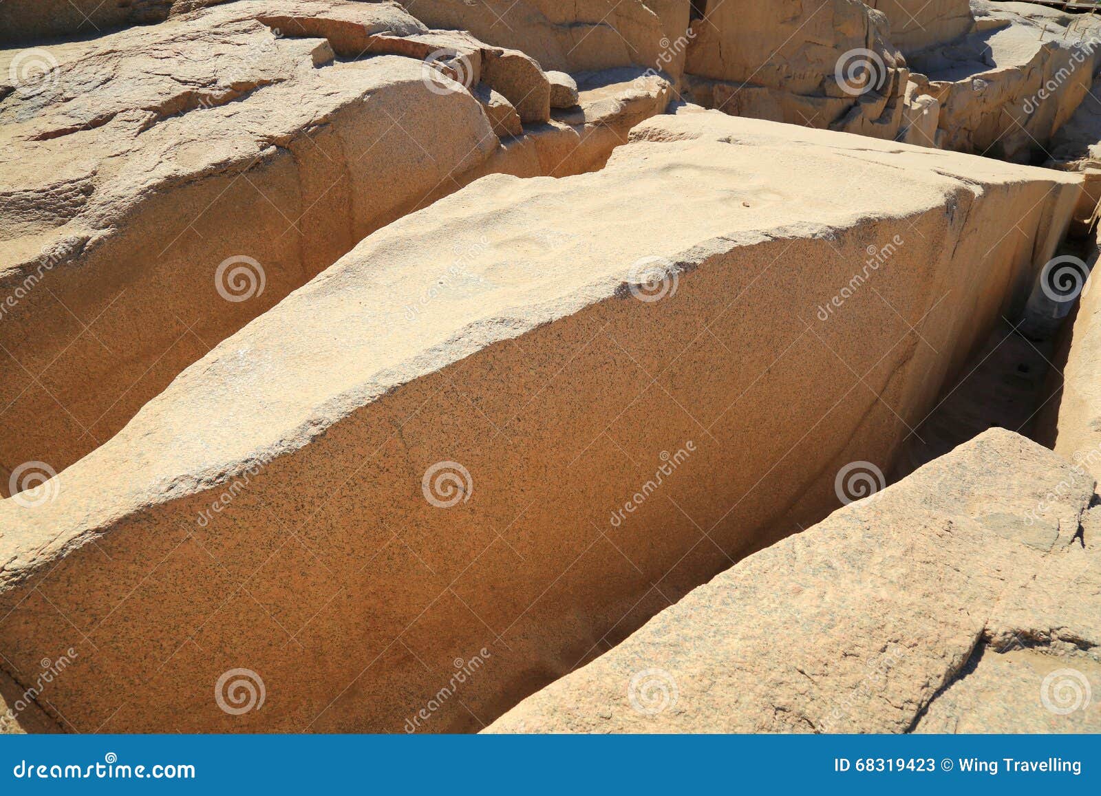 The Unfinished Obelisk At Stone Quarries Of Aswan, Egypt Royalty-Free ...