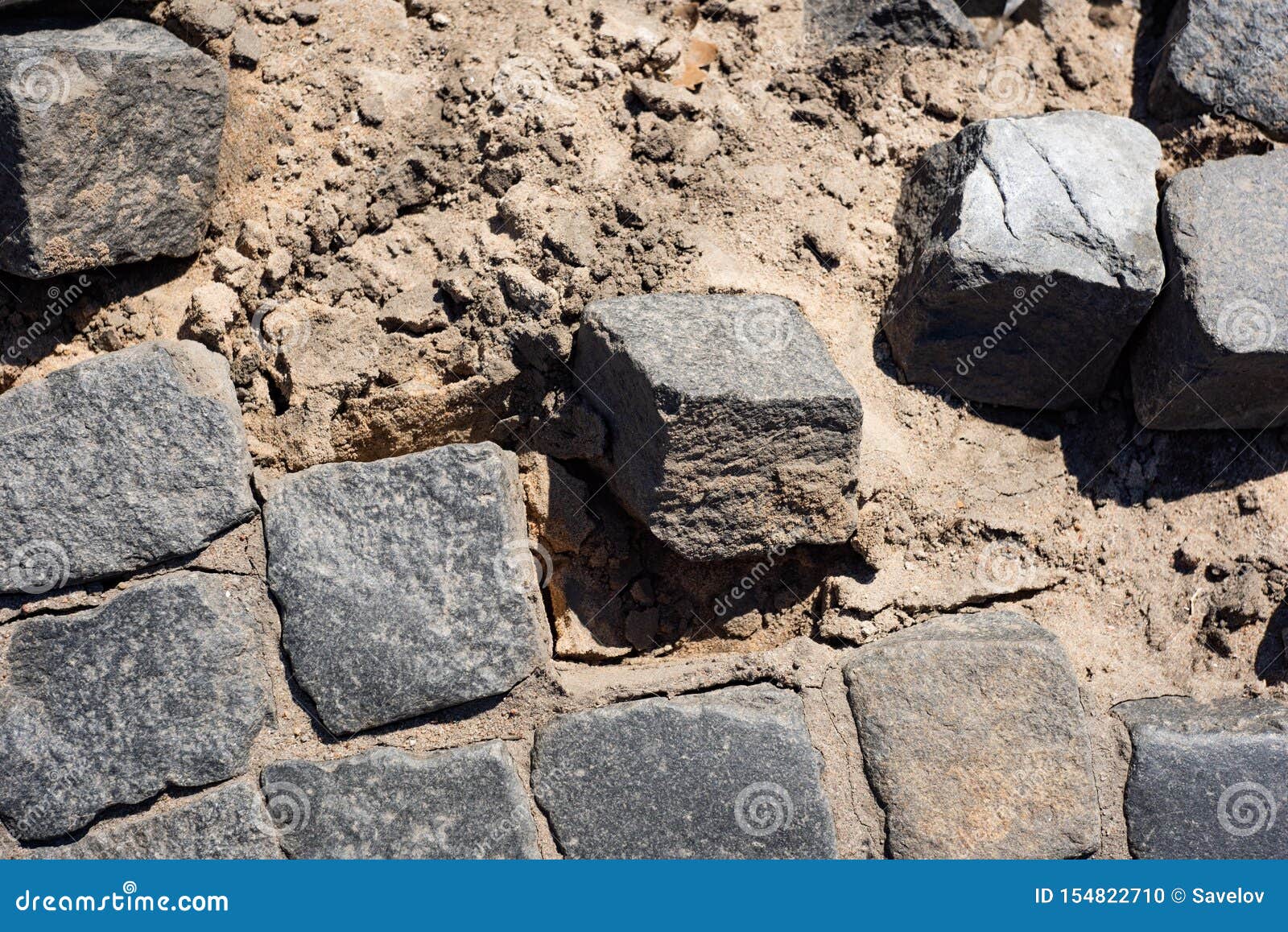 Unfinished paving stones stock photo. Image of path - 154822710