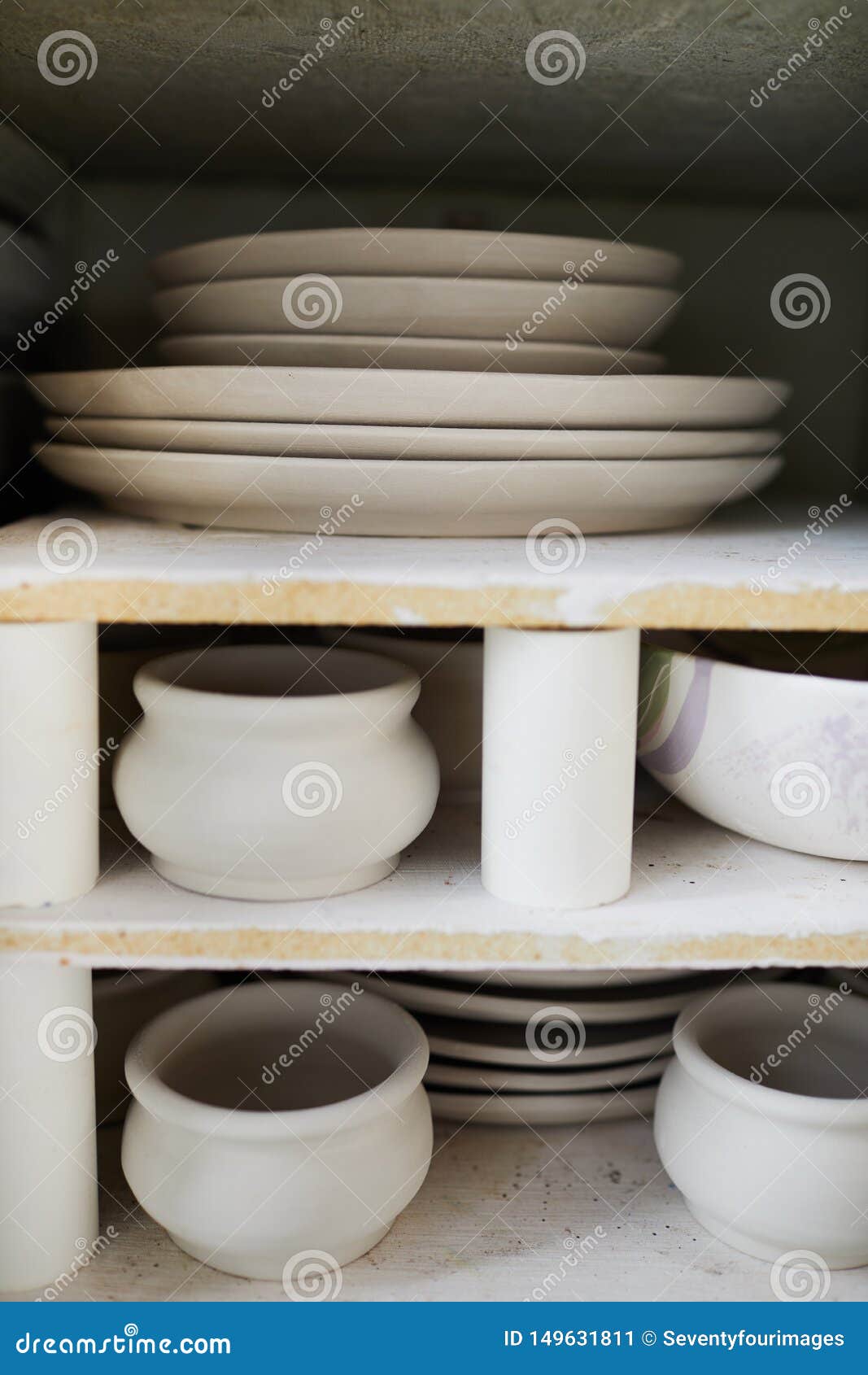 Unfinished Pottery Items stock image. Image of pottery - 149631811