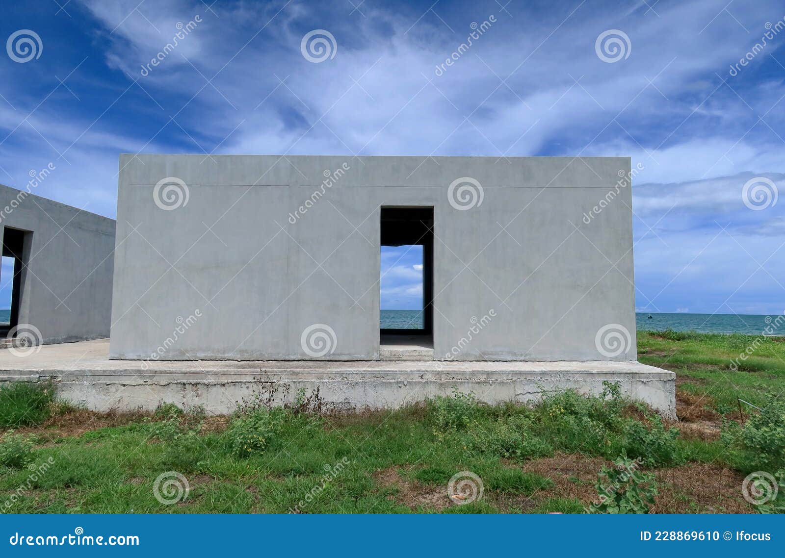 Undeveloped Precast Concrete Beach House Stock Photo - Image of ...