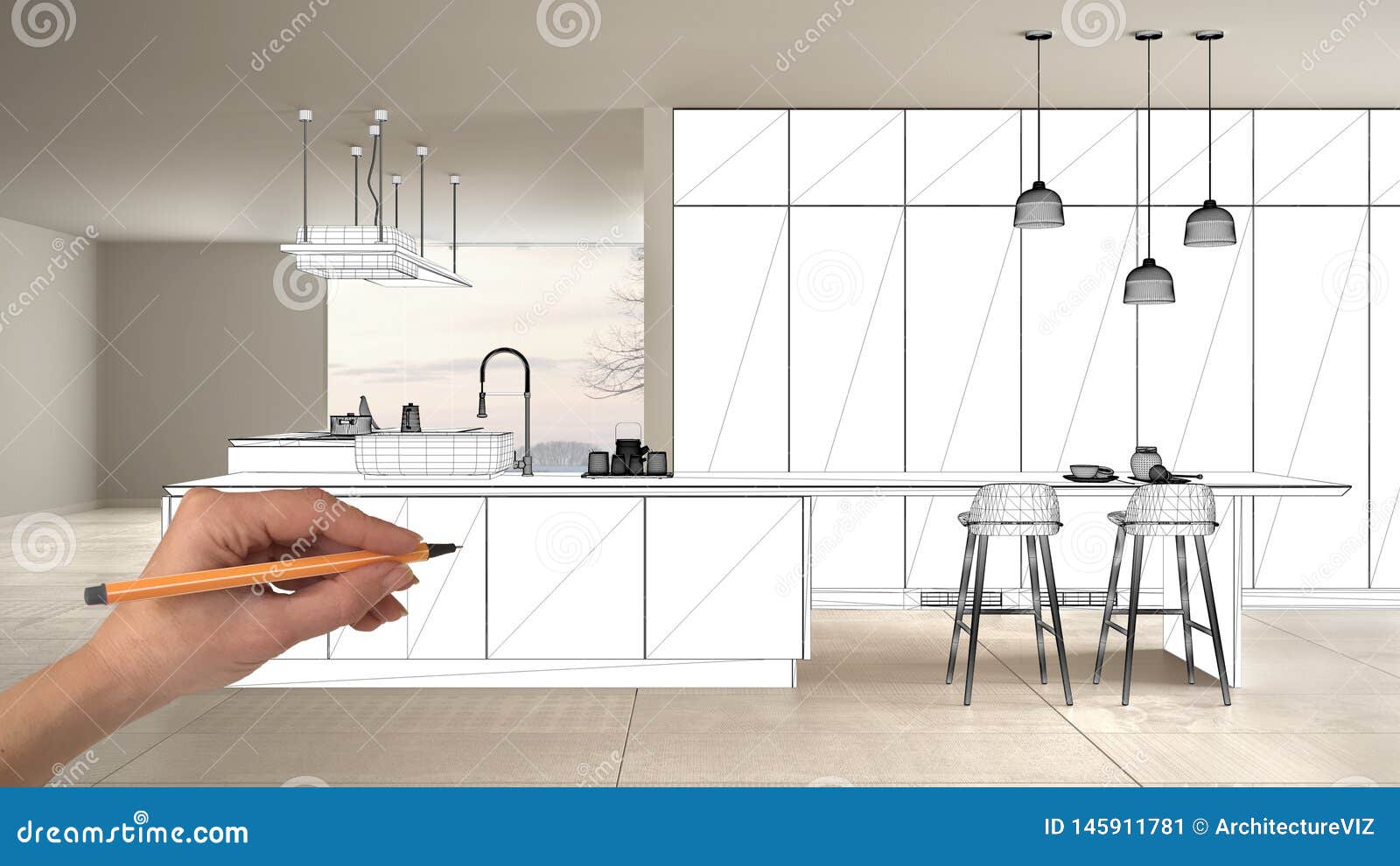 Unfinished Project, Under Construction Draft, Concept Interior Design ...