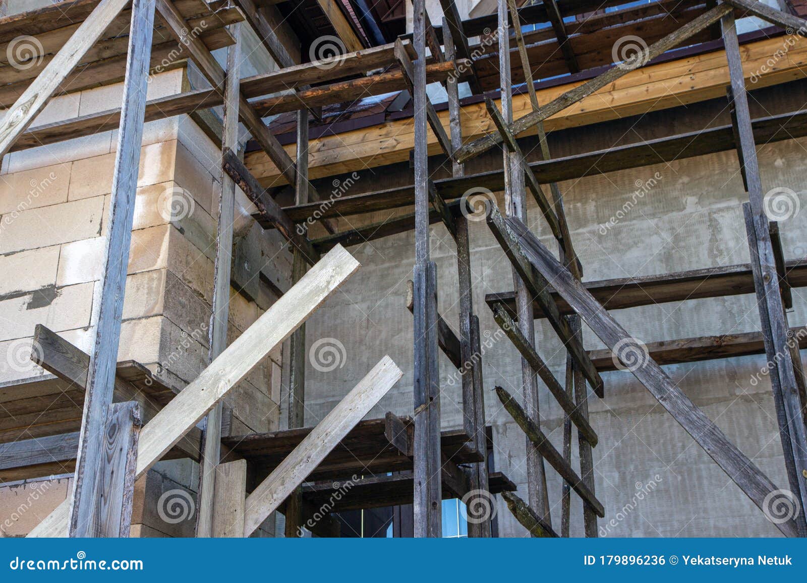 Unfinished Residential Home in Construction Progress at Building Site ...