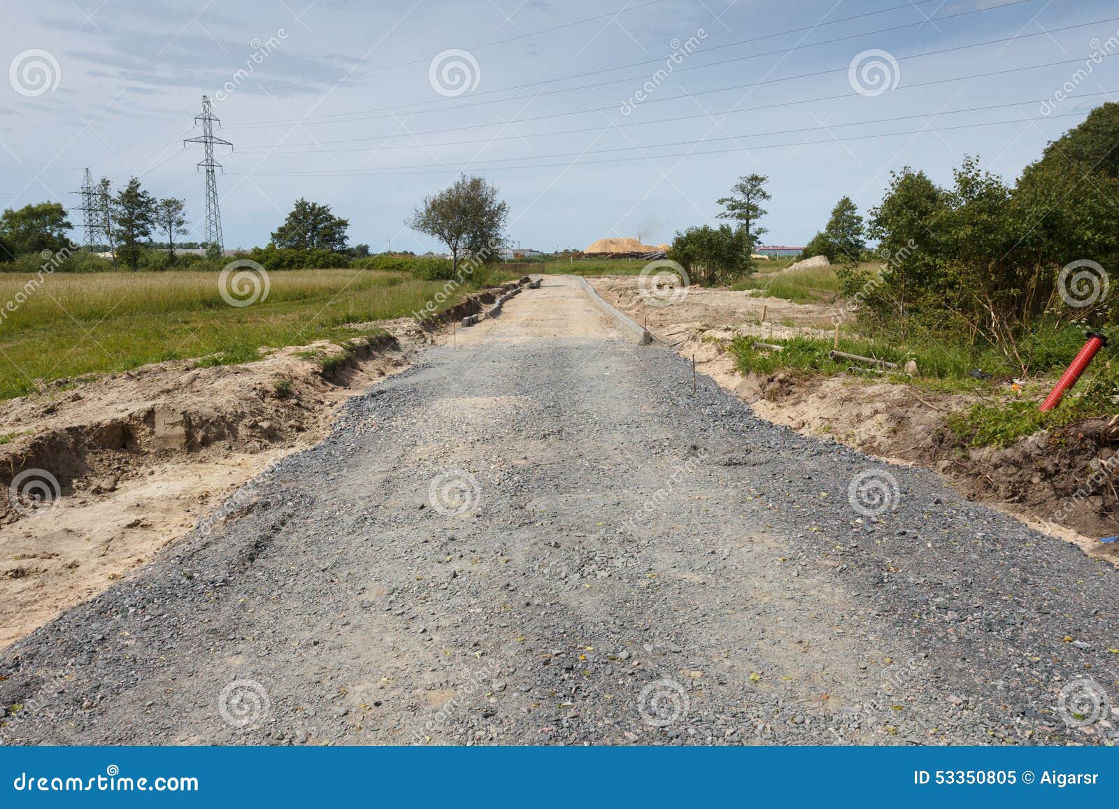 Unfinished Road Construction Stock Image - Image of dirt, street: 53350805