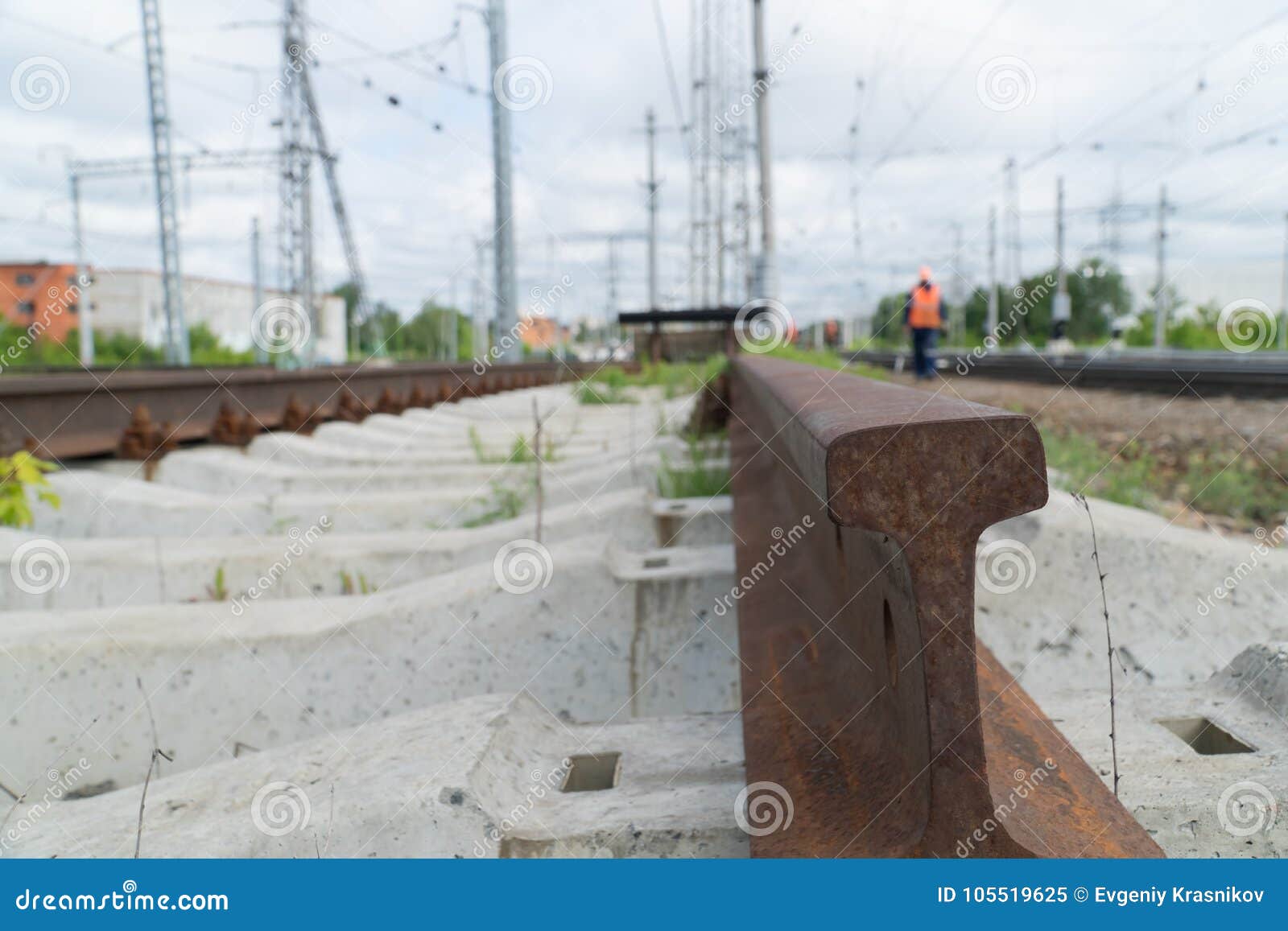 Unfinished railway track stock image. Image of line - 105519625