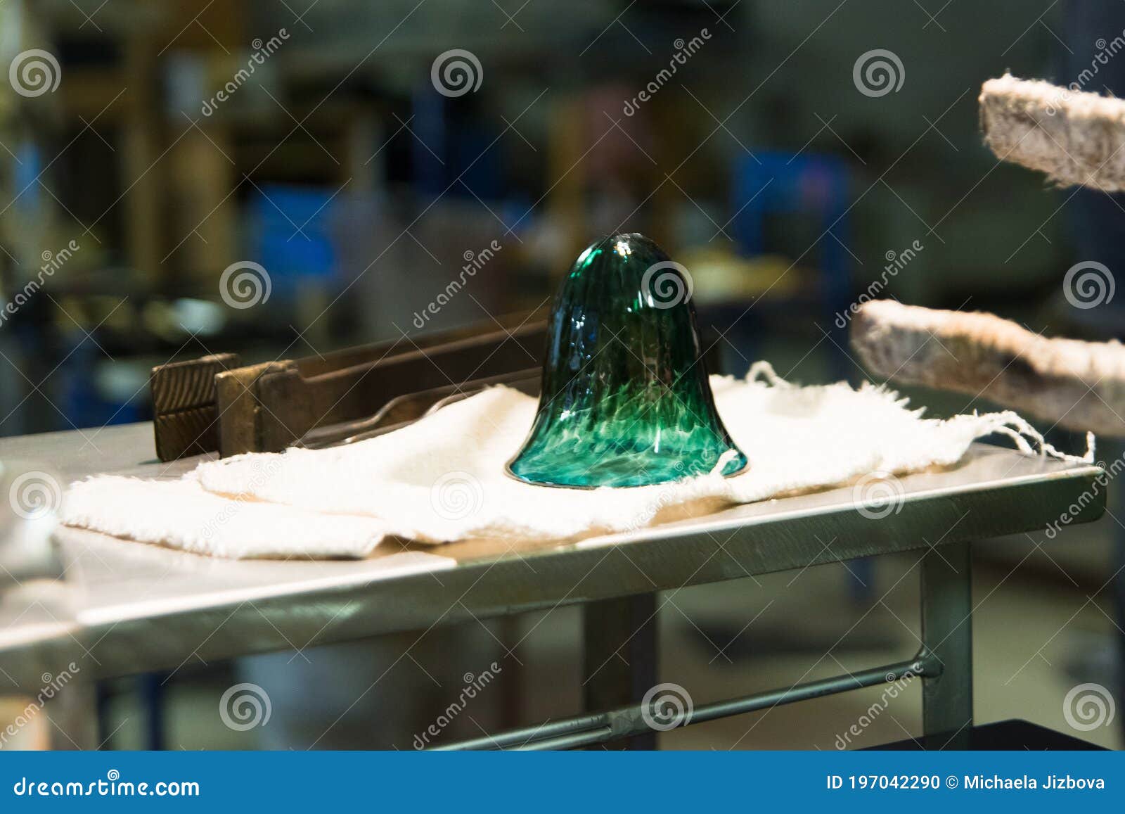 Unfinished Small Glass Bell in Czech Glasswork Stock Photo - Image of ...