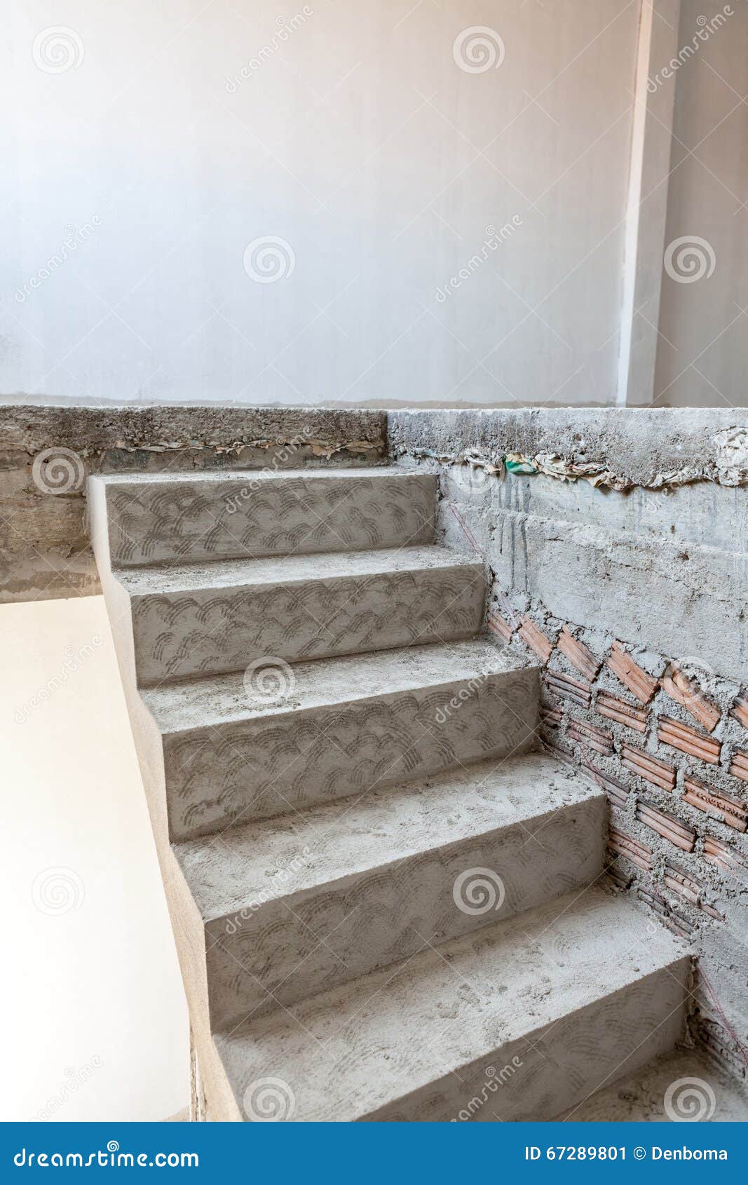 Unfinished Stairs in an Building Stock Image - Image of home, side ...