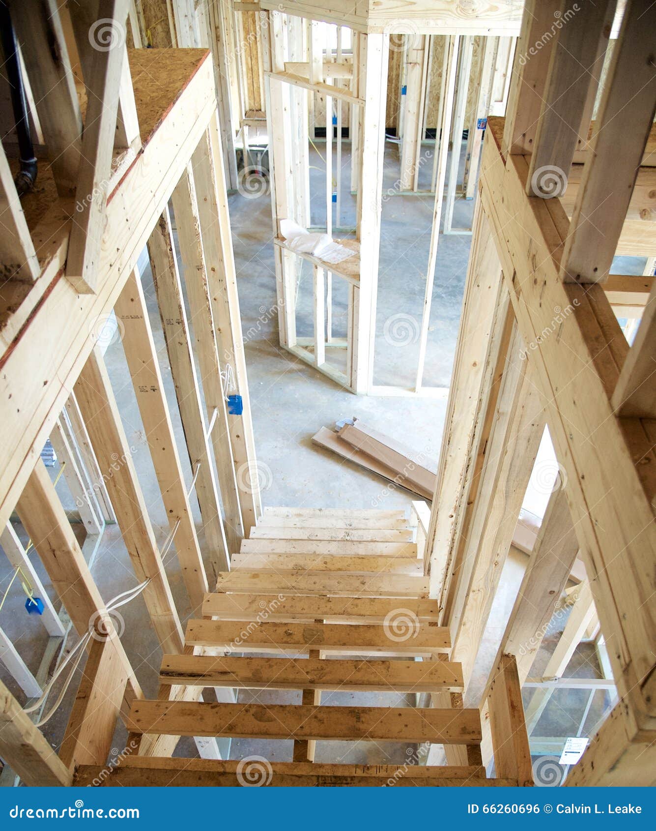 Unfinished Steps in a Suburban Home Under Construction Stock Photo ...