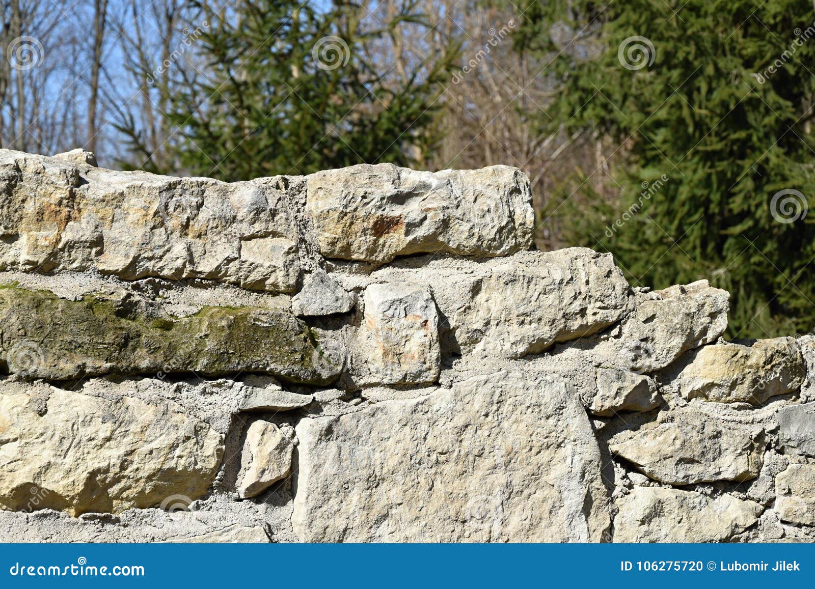 Unfinished stone wall stock photo. Image of architecture - 106275720