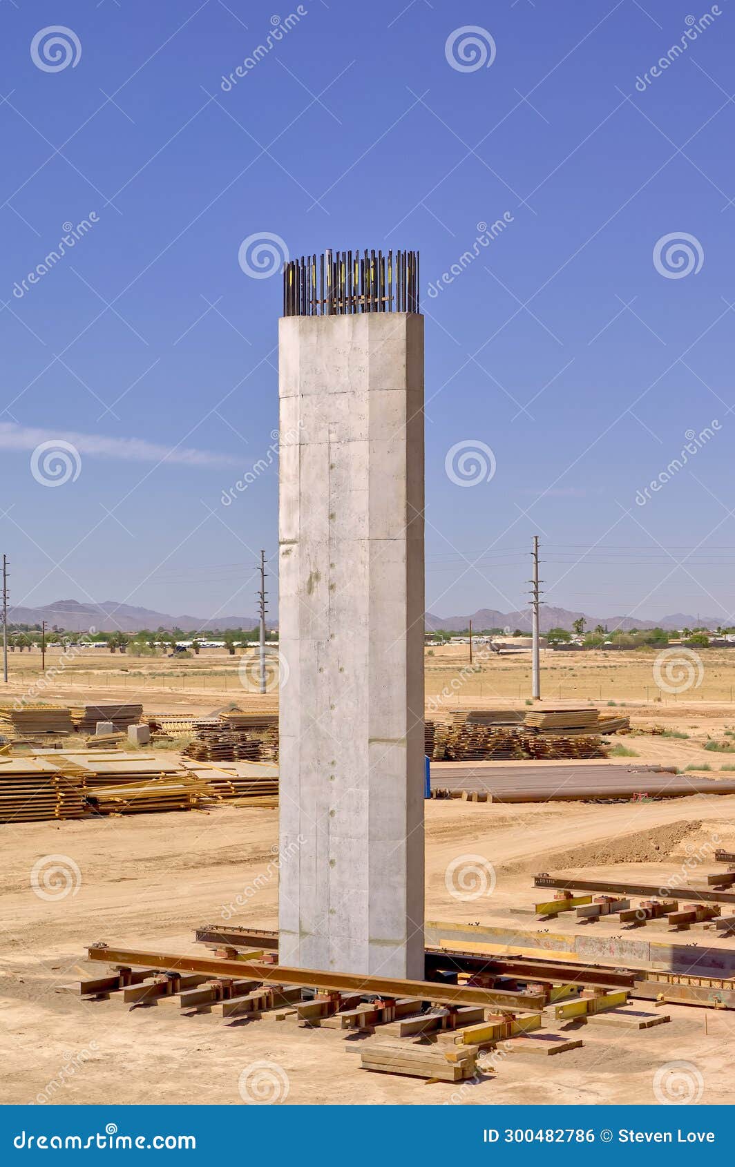 Unfinished Support Column for an Arizona Highway Stock Photo - Image of ...