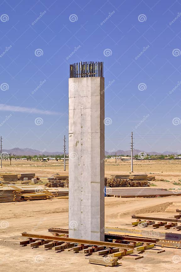 Unfinished Support Column for an Arizona Highway Stock Photo - Image of ...