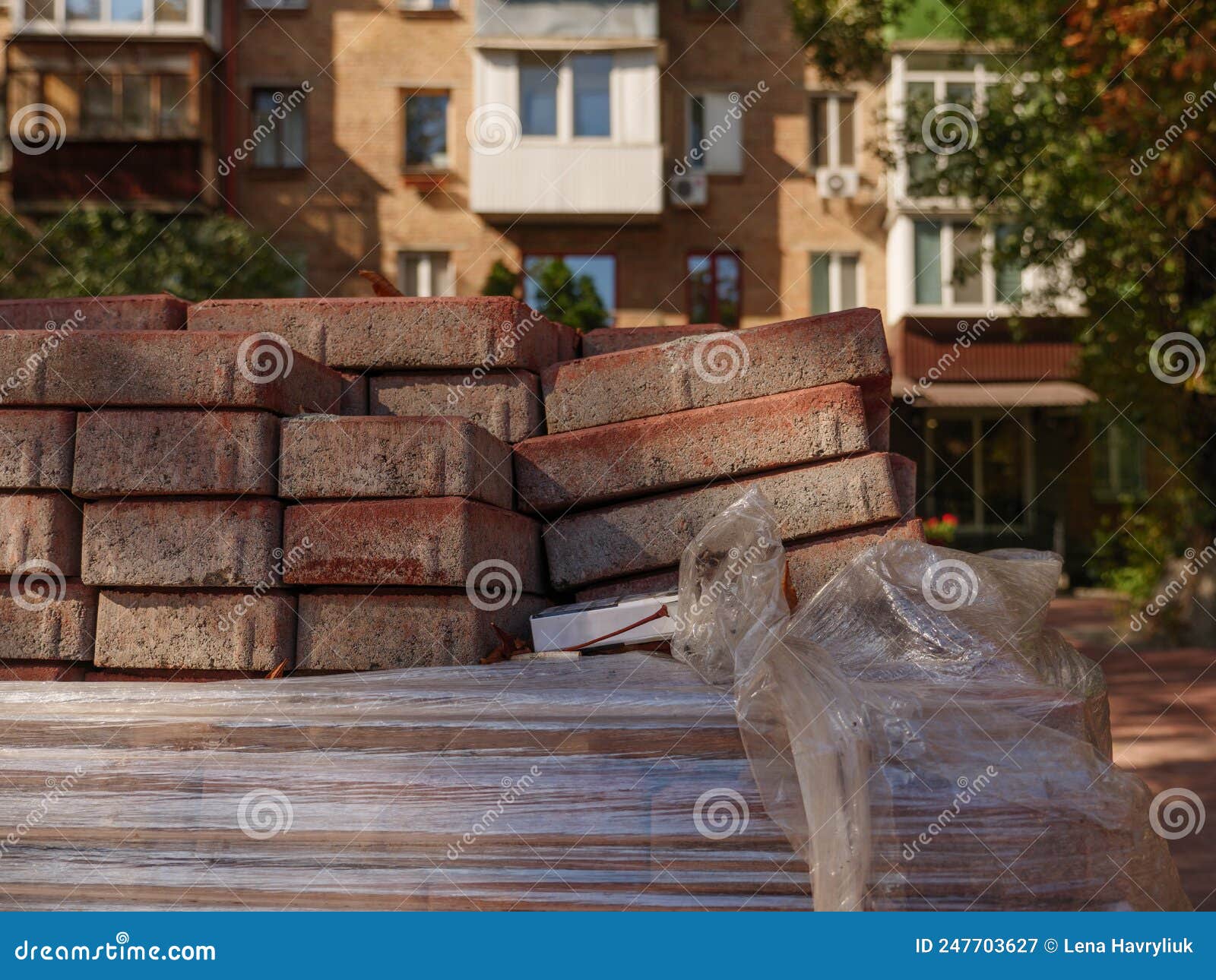 Unfinished Tiling Works in Kyiv Stock Image - Image of modern ...