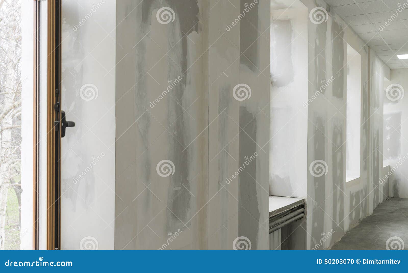 Unfinished Walls with Windows Stock Photo - Image of house, dust: 80203070