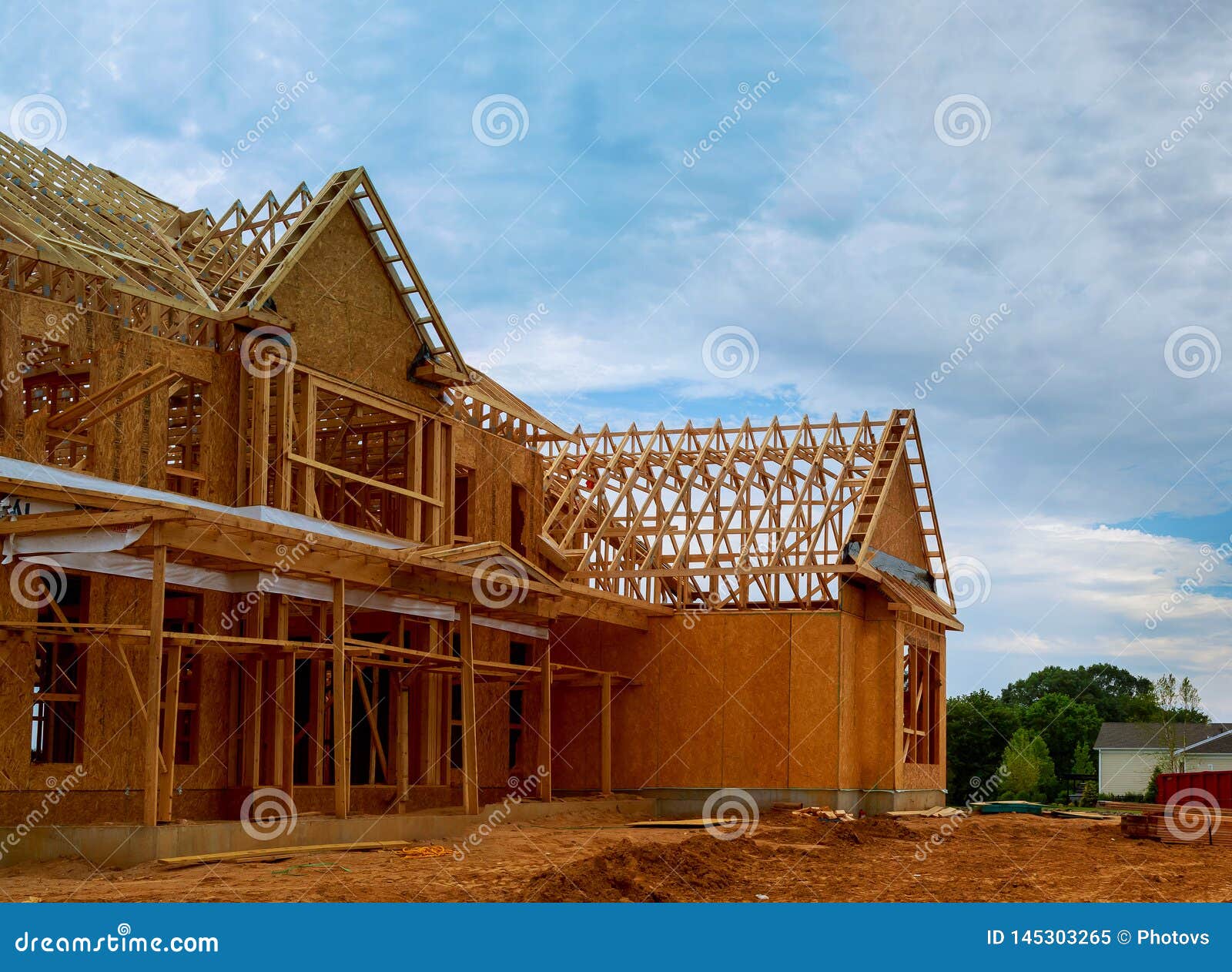 Framing Beam Provides Structural Support To The Entire Building. Stock ... Framing Beam Provides Structural Support To The Entire Building. Stock ...