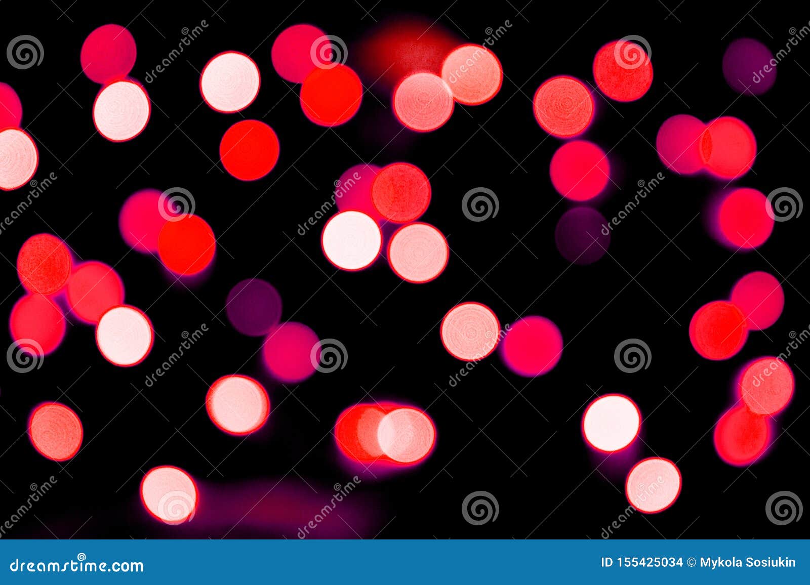 Unfocused Abstract Red Bokeh On Black Background Defocused And Blurred