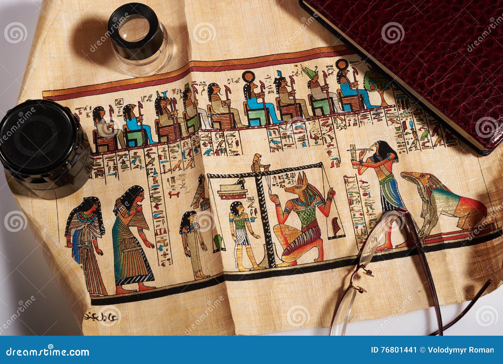 Unfolded Ancient Egyptian Scroll Stock Image - Image of message ...