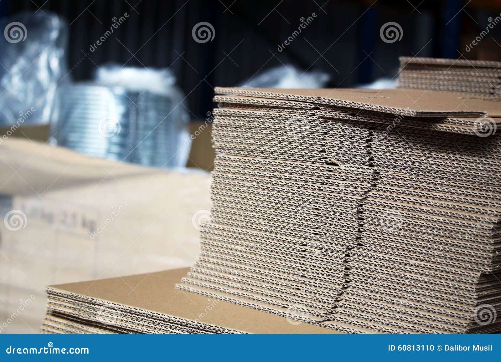 Unfolded Cardboards for Boxes in the Warehouse Stock Photo - Image of ...