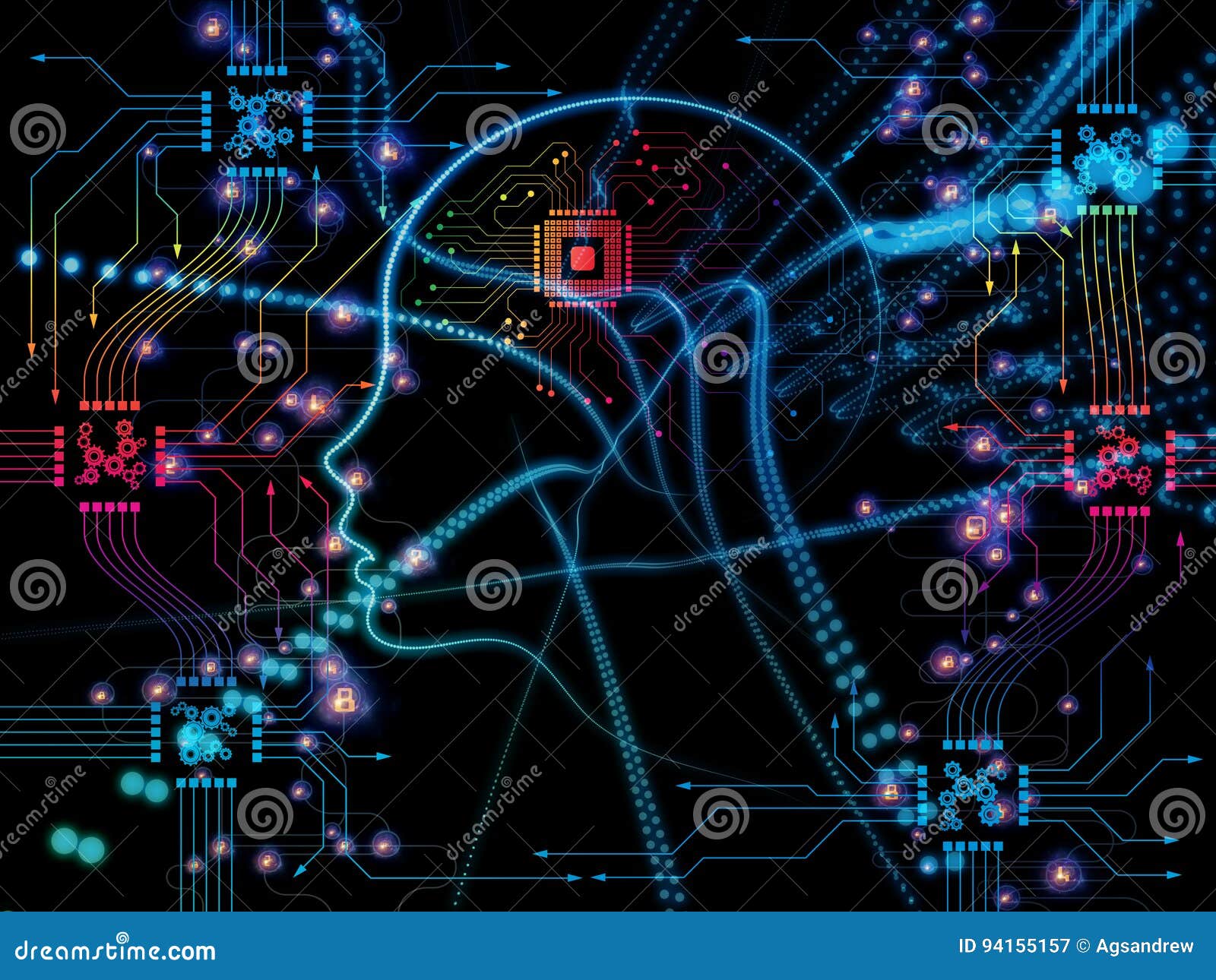 Unfolding of Machine Consciousness Stock Illustration - Illustration of ...
