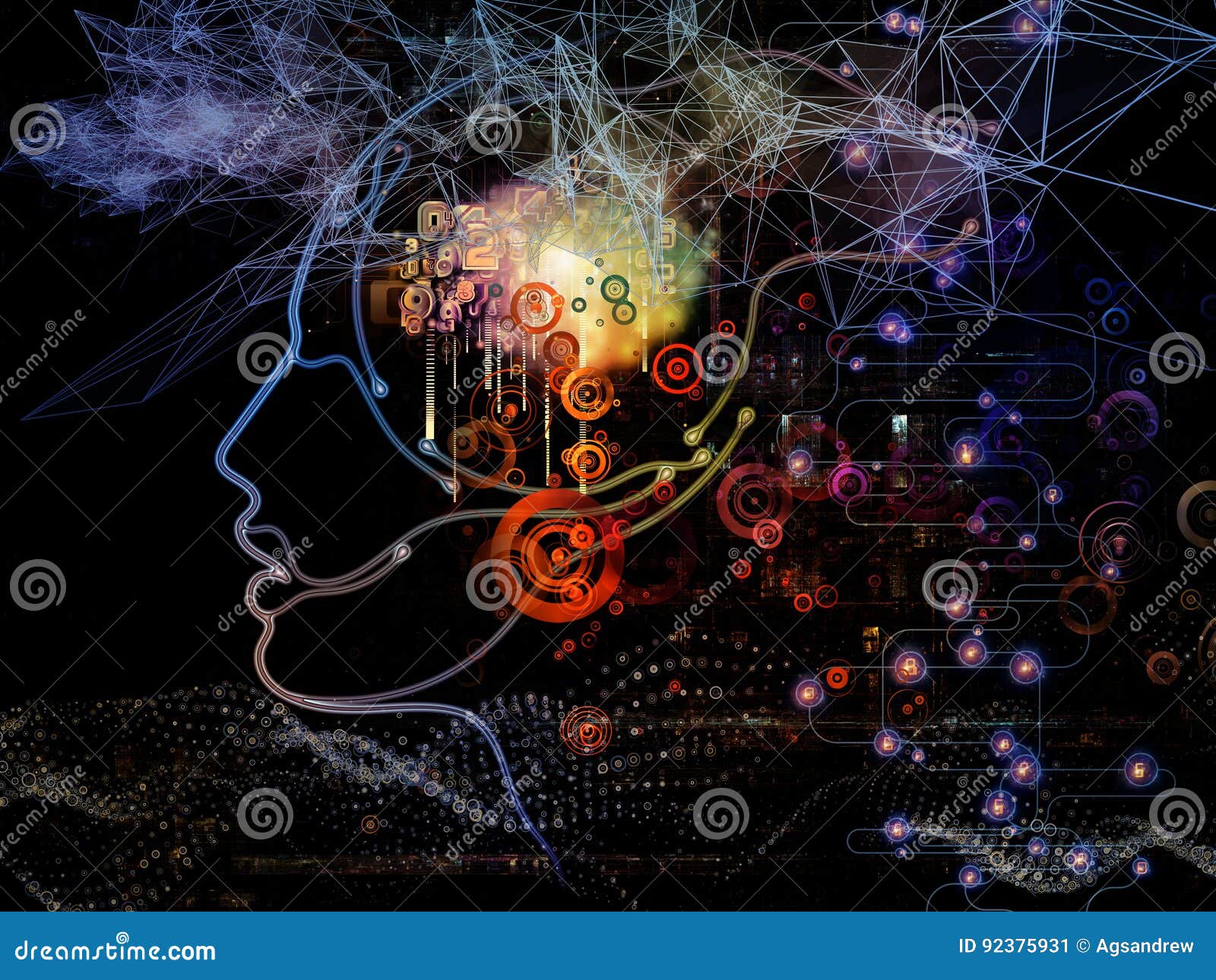 Unfolding of Machine Consciousness Stock Image - Image of circle ...