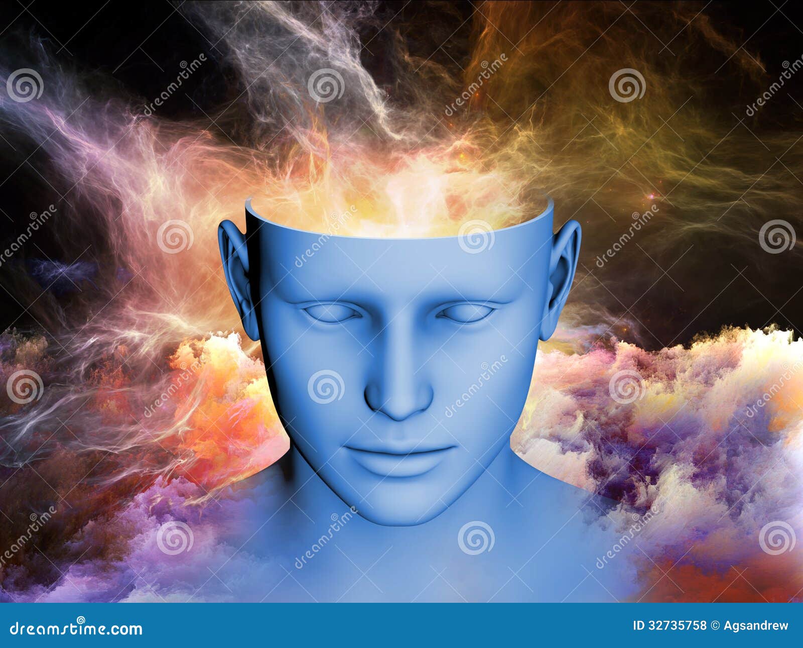 Unfolding of the Mind stock illustration. Illustration of dream - 32735758