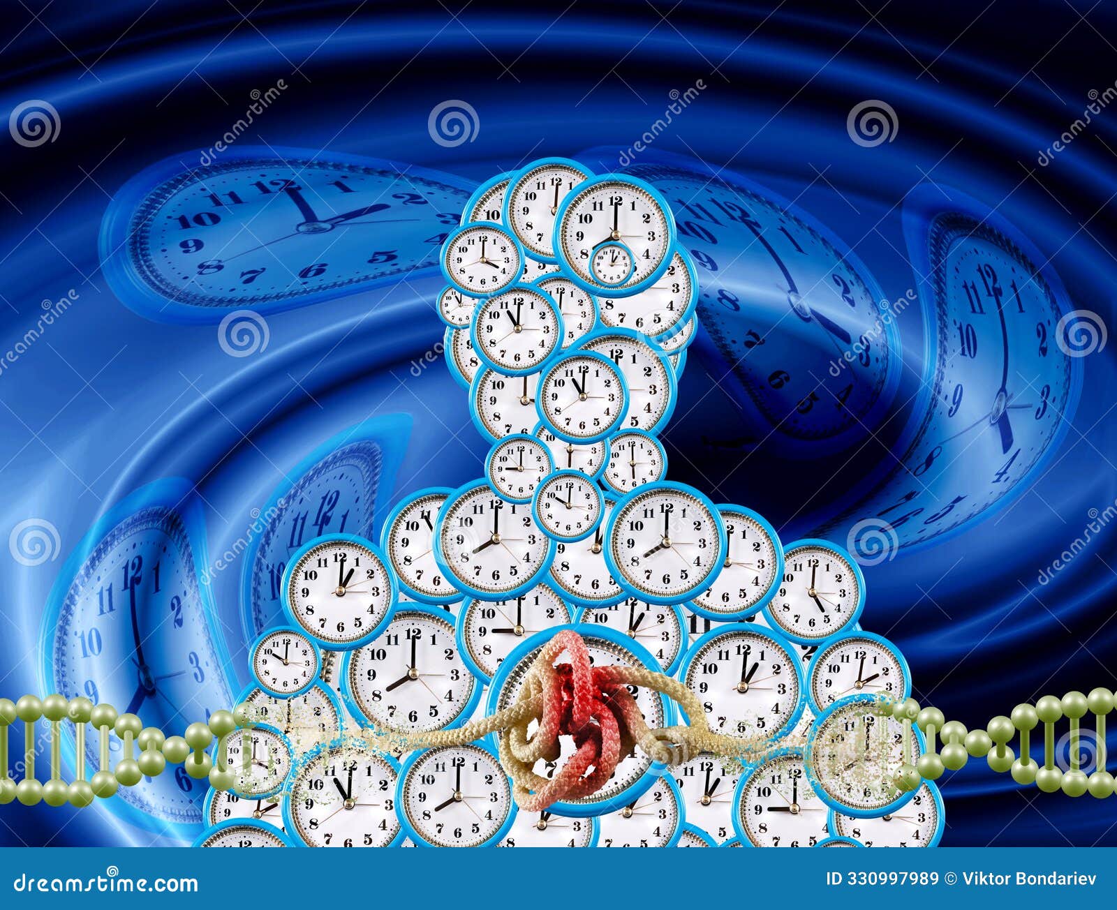 The Unfolding Mystery of Time and Human Existence Stock Illustration ...