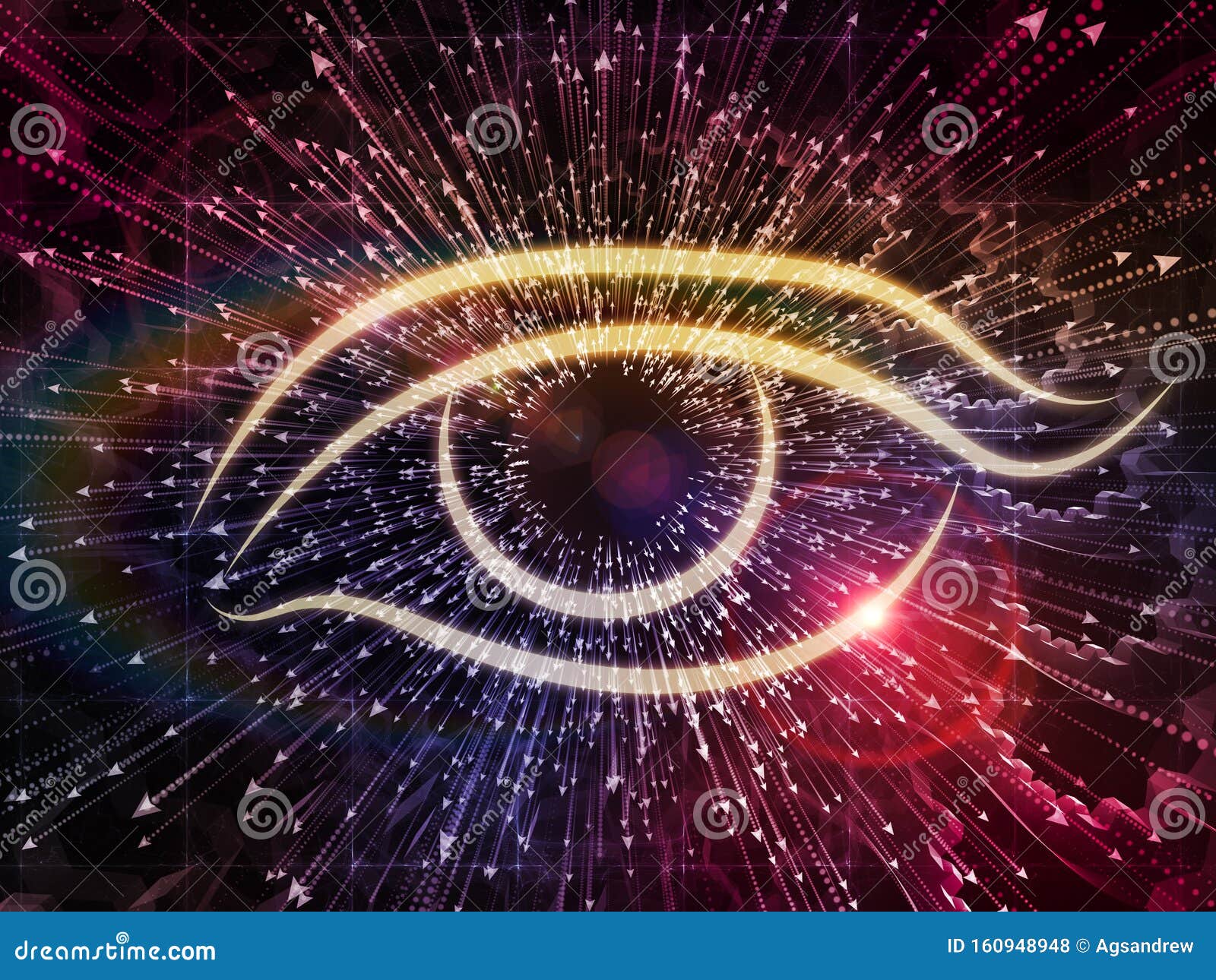 Unfolding of Visual Information Stock Illustration - Illustration of ...