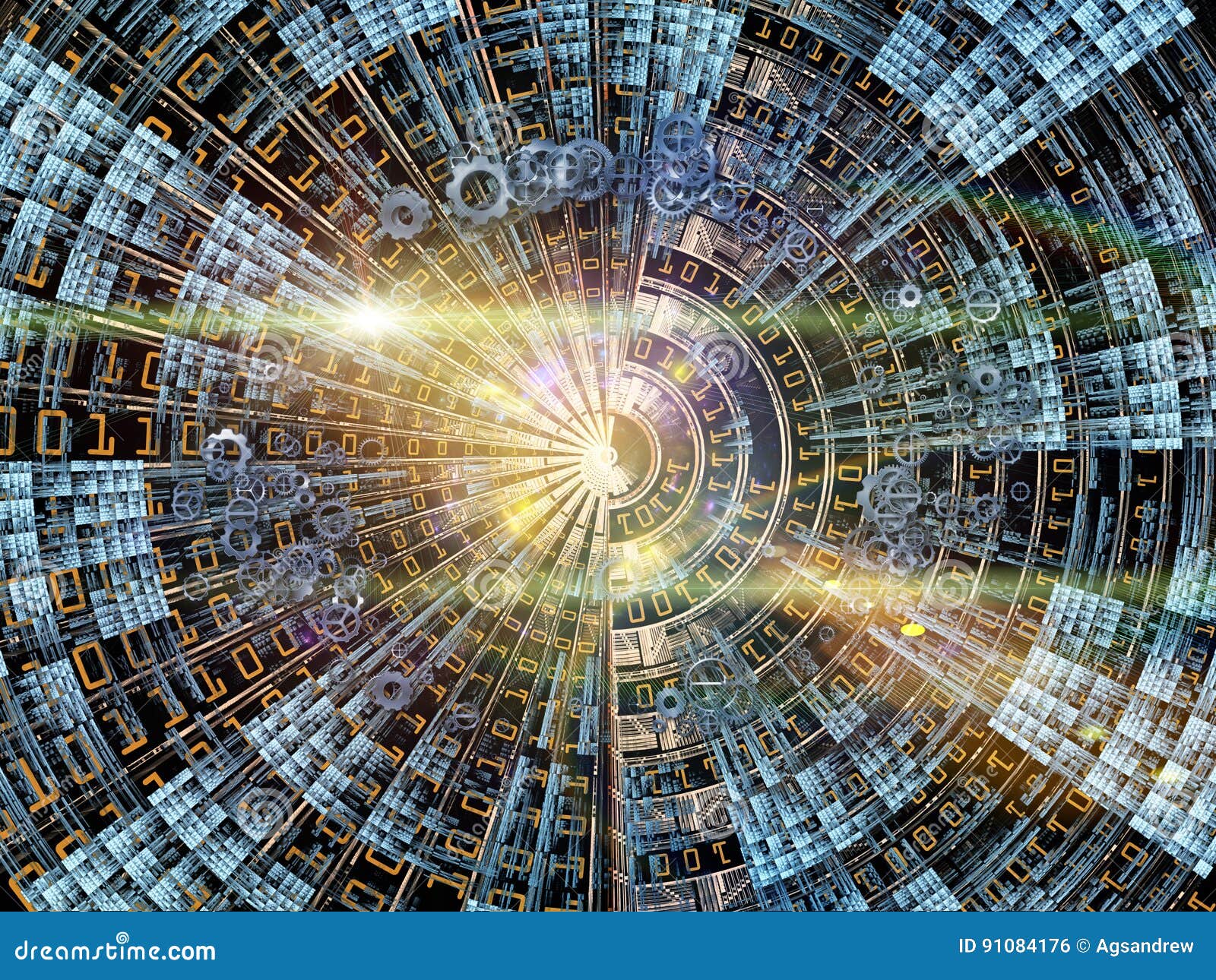 Unfolding of World of Numbers Stock Illustration - Illustration of ...