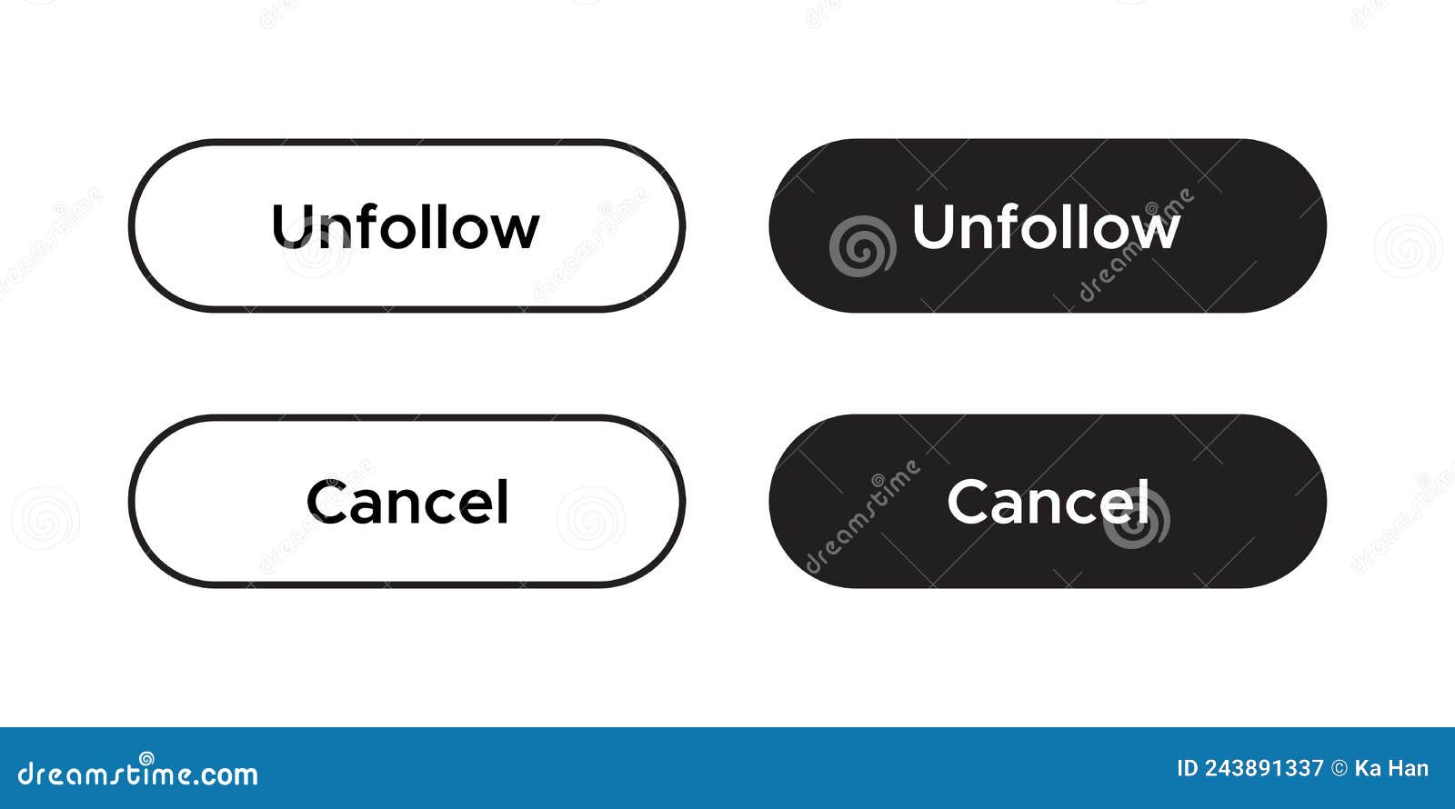Unfollow and Cancel Button Icon Vector Illustration Stock Vector ...