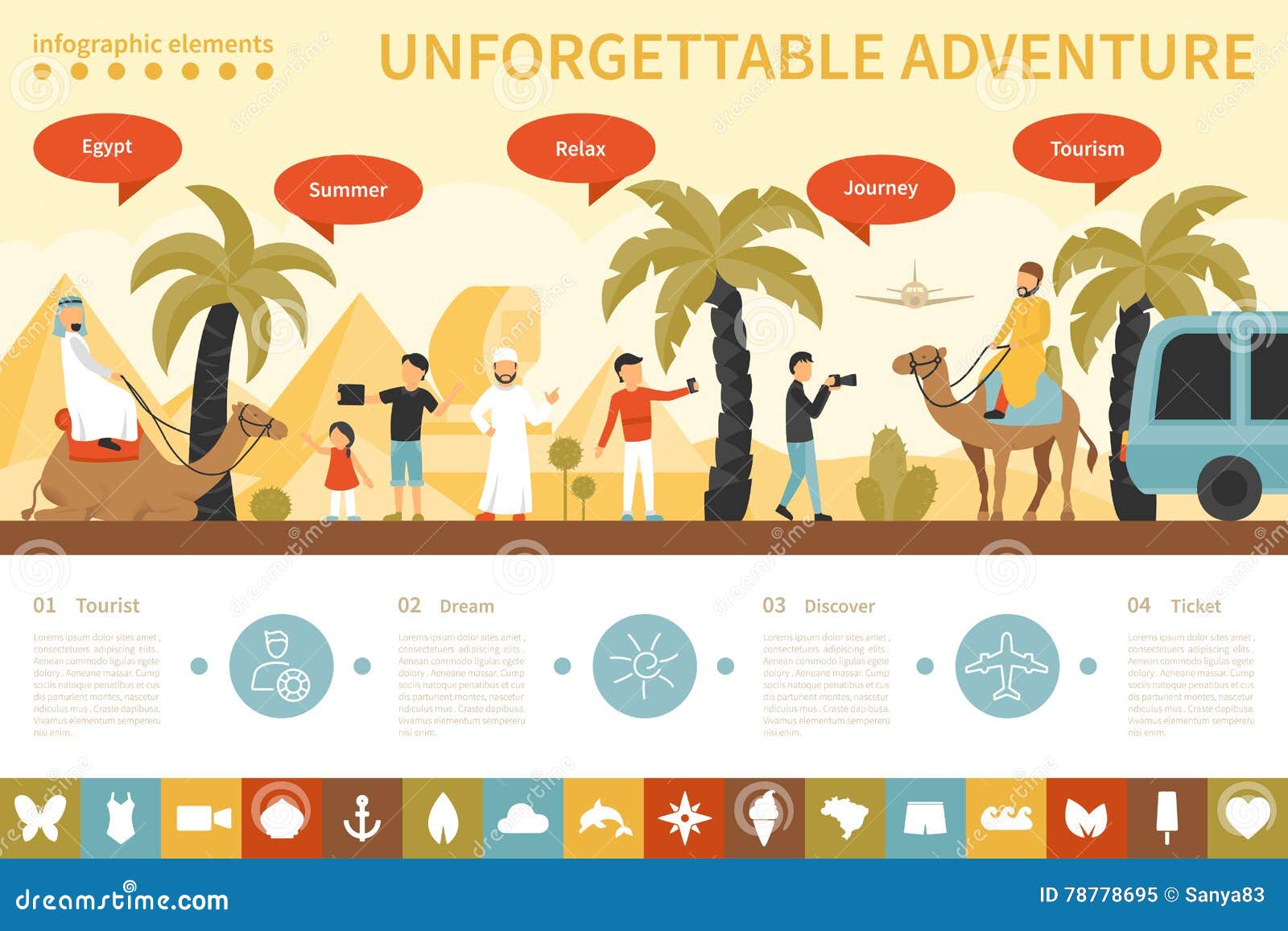 Unforgettable Adventure Infographic Flat Vector Illustration ...