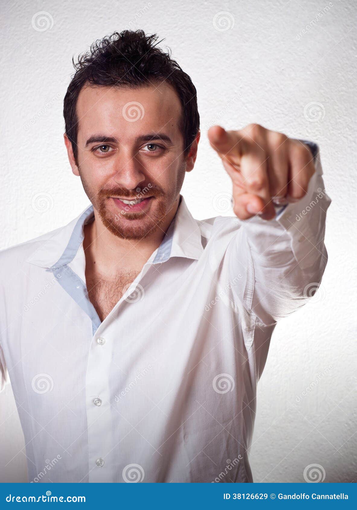 Ung Man Som Pekar Ett Finger in Mot Dig Fotografering för Bildbyråer ...