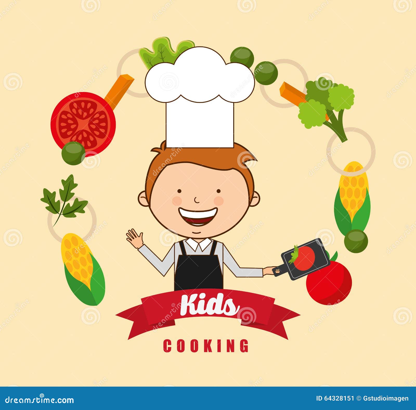 Ungar som lagar mat design stock illustrationer. Illustration av ...